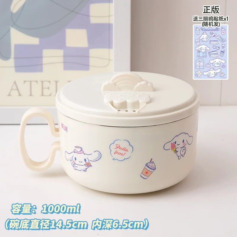 Sanrio Kuromi Instant Noodle Bowl Cartoon Stainless Steel Rice Bowl ...