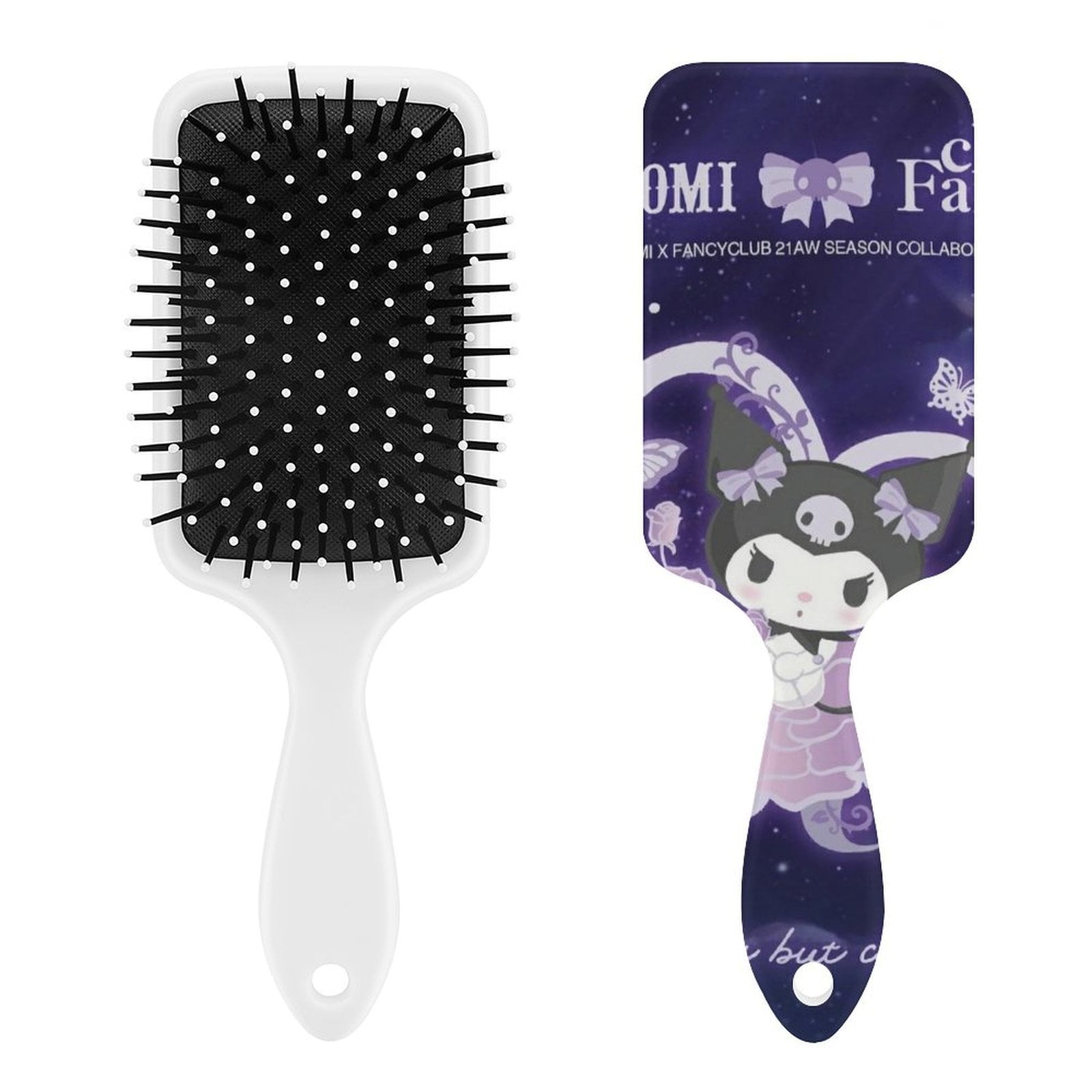 Sanrio Kuromi Kawaii Air Cushion Detangling Paddle Brush with Ball Tip ...