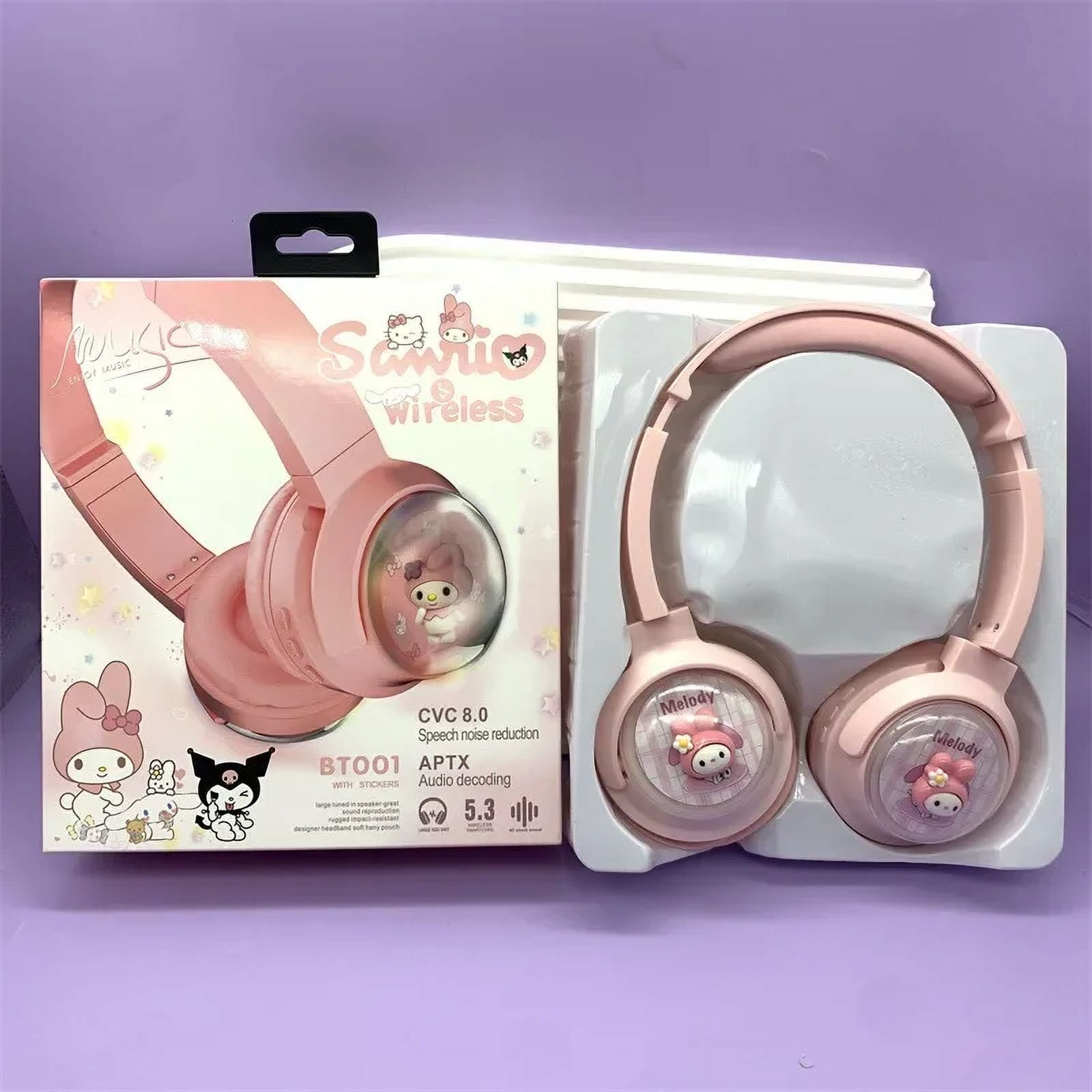 Sanrio Kuromi Kids Bluetooth Headphones Hello Kitty Earphones Computer ...