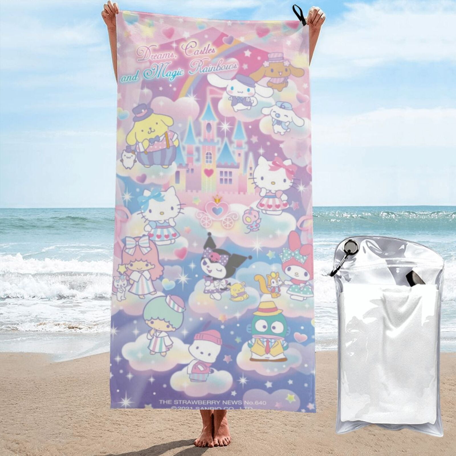Sanrio Kuromi and Melody Hello Kitty and Friends Microfiber Large Beach ...