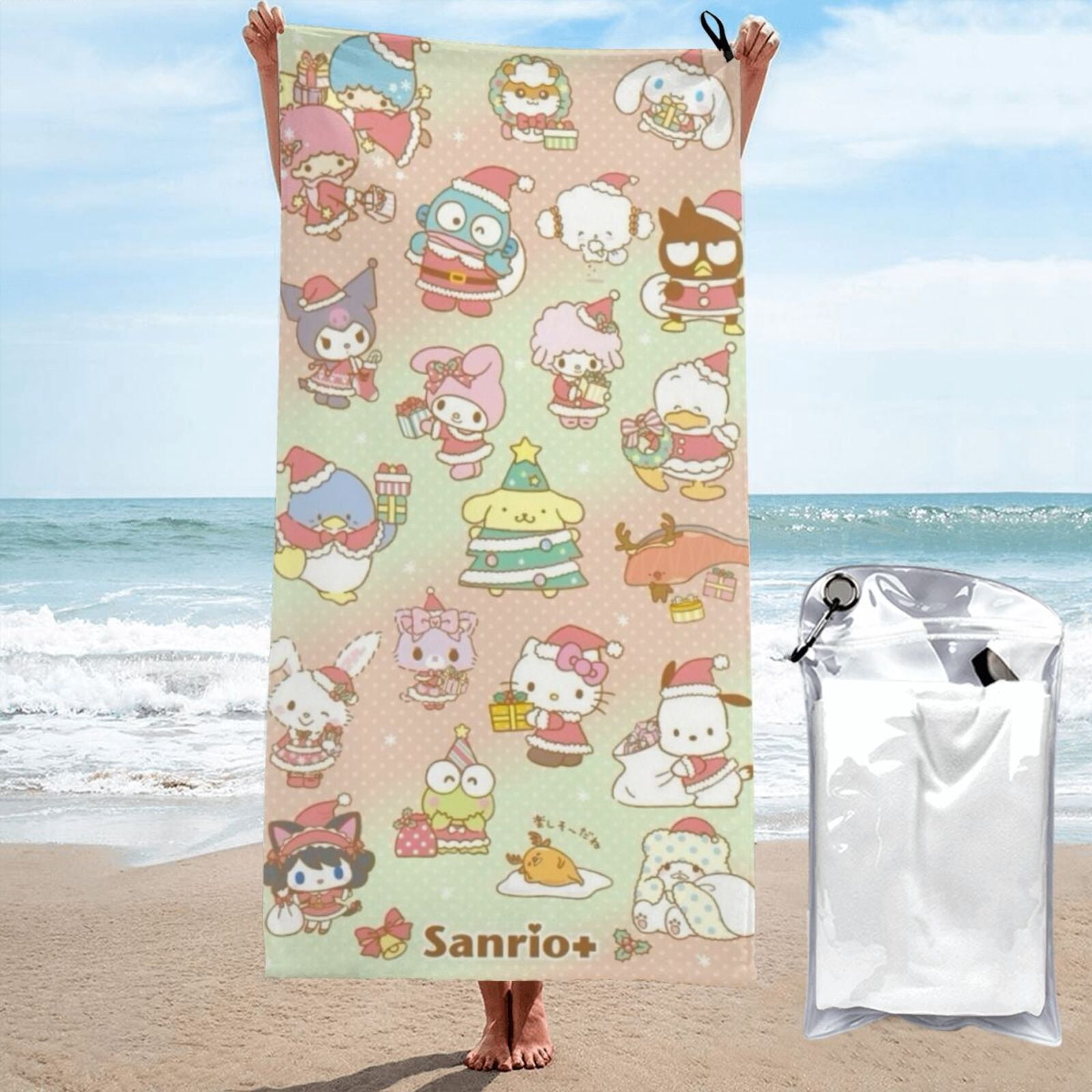 Sanrio Kuromi and Melody Hello Kitty and Friends Microfiber Large Beach ...