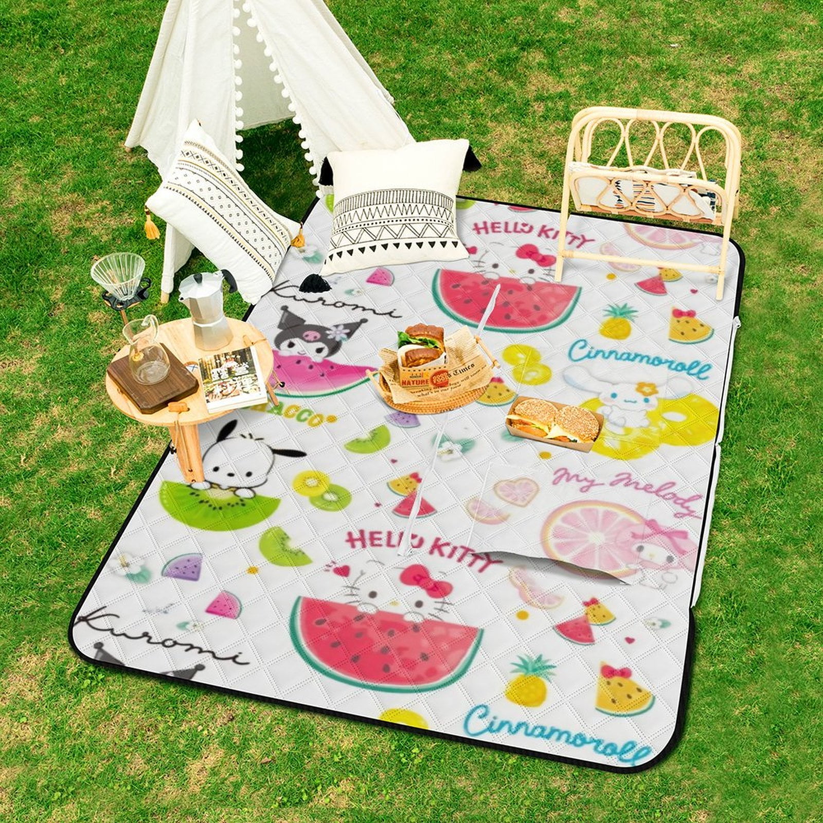 Sanrio Kuromi And Melody Hello Kitty And Friends Picnic Blankets Extra ...