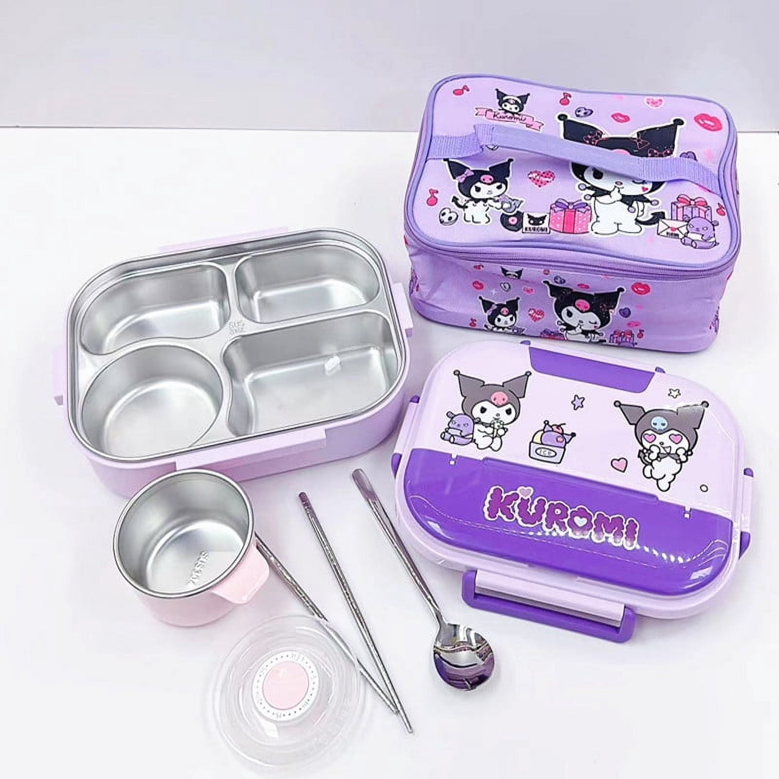 Sanrio Kuromi Melody Stainless Steel Lunch Box Bags Meal Prep Hello ...