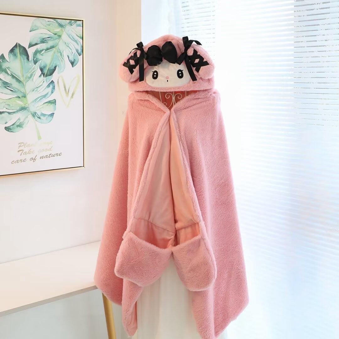 Sanrio Kuromi My Melody Hooded Cloak Double Layered Thickened Warm ...