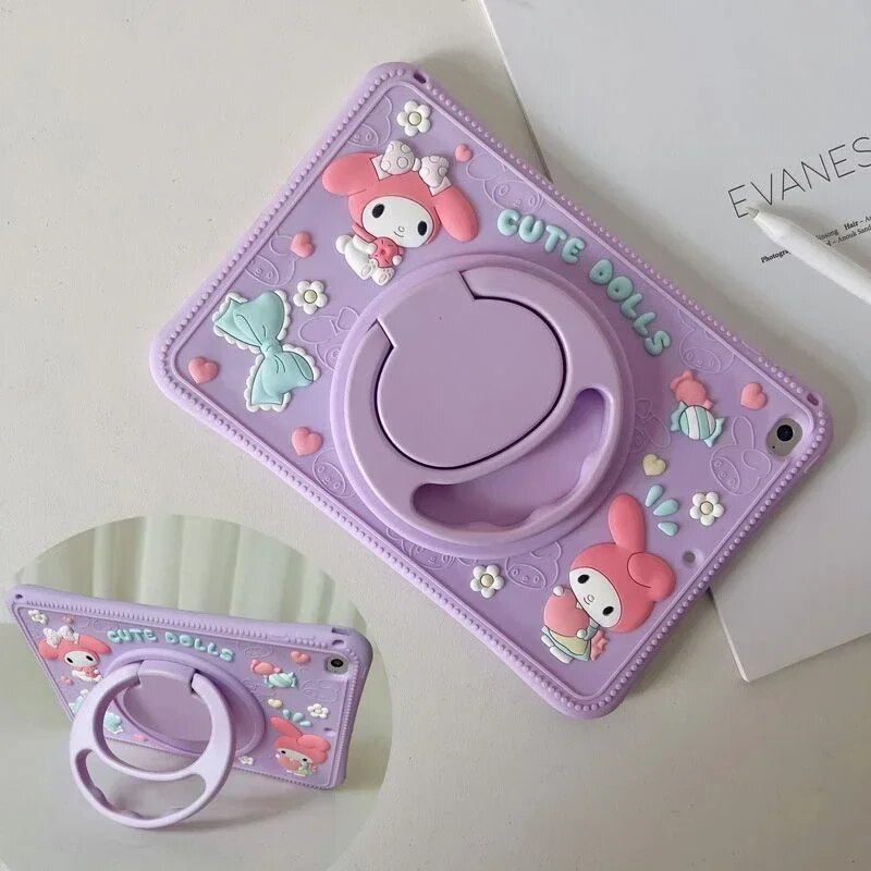 Sanrio Kuromi My Melody Ipad Case Kawaii Silicone Stand Accessories for ...