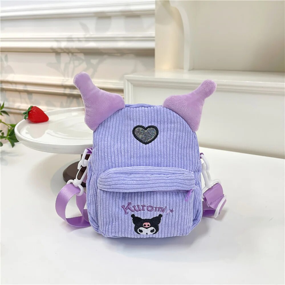 Sanrio Kuromi Mymelody Cinnamorol Shoulder Bags Kawaii Corduroy Storage ...