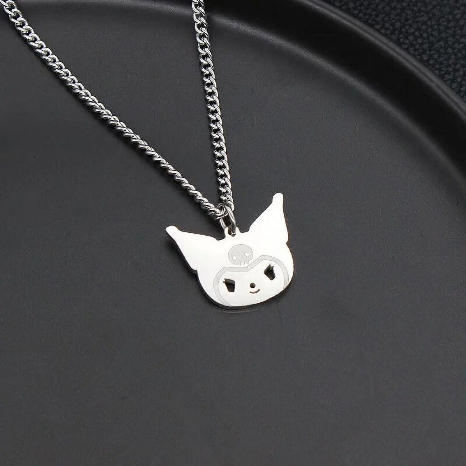 Sanrio Kuromi Necklace Ring 2K Kuromi Melody Chain Alloy Silver Crystal ...