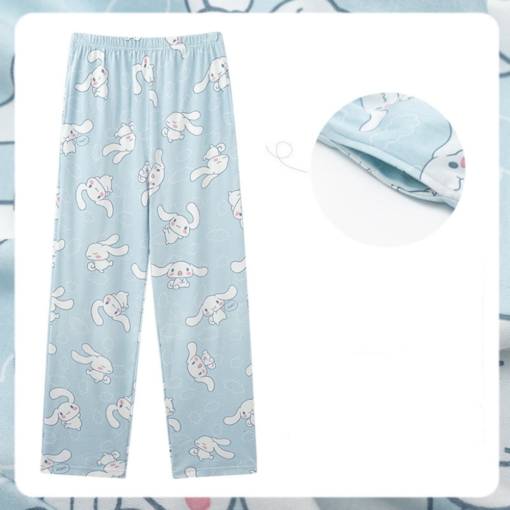 Sanrio Kuromi Pajama Pants Kawaii My Melody Cinnamoroll Anime Soft Warm ...
