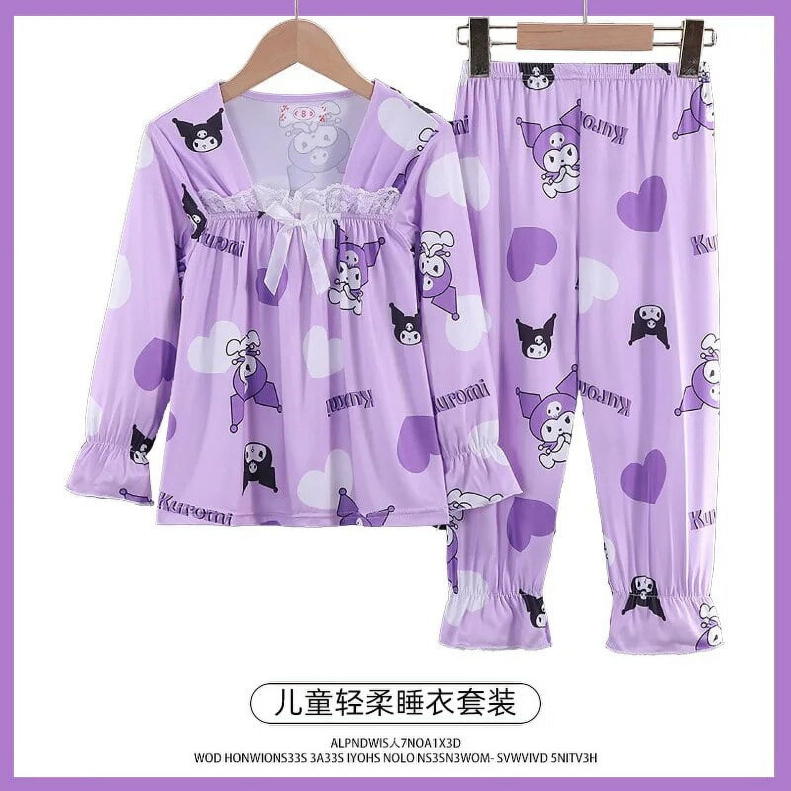 Sanrio Kuromi Pajamas Girls Hello Kitty Pochacco Long Sleeve Clothes ...