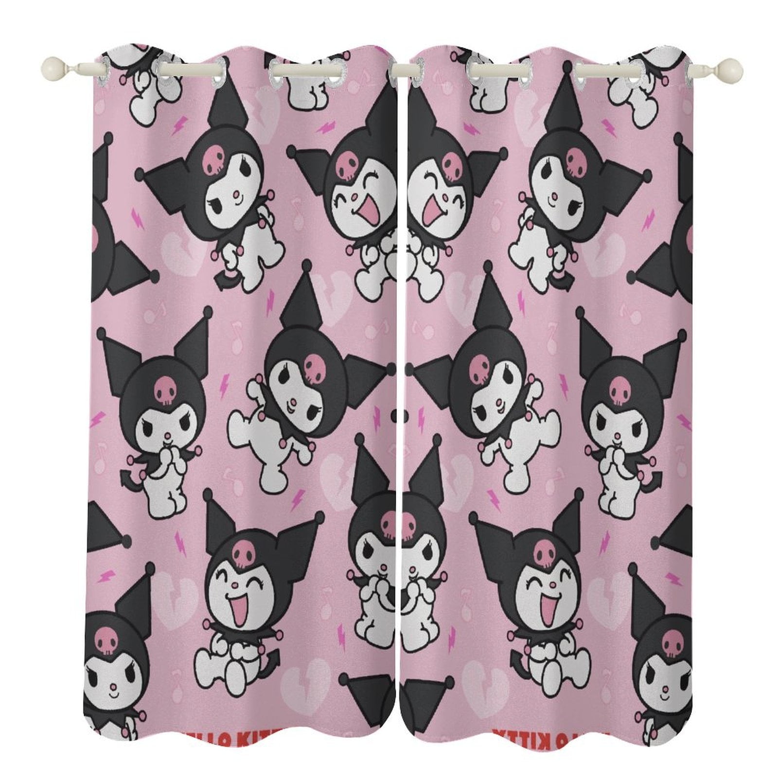 Sanrio Kuromi Sanrio Kuromi Pink Curtains 84 Inch,Blackout Curtains ...