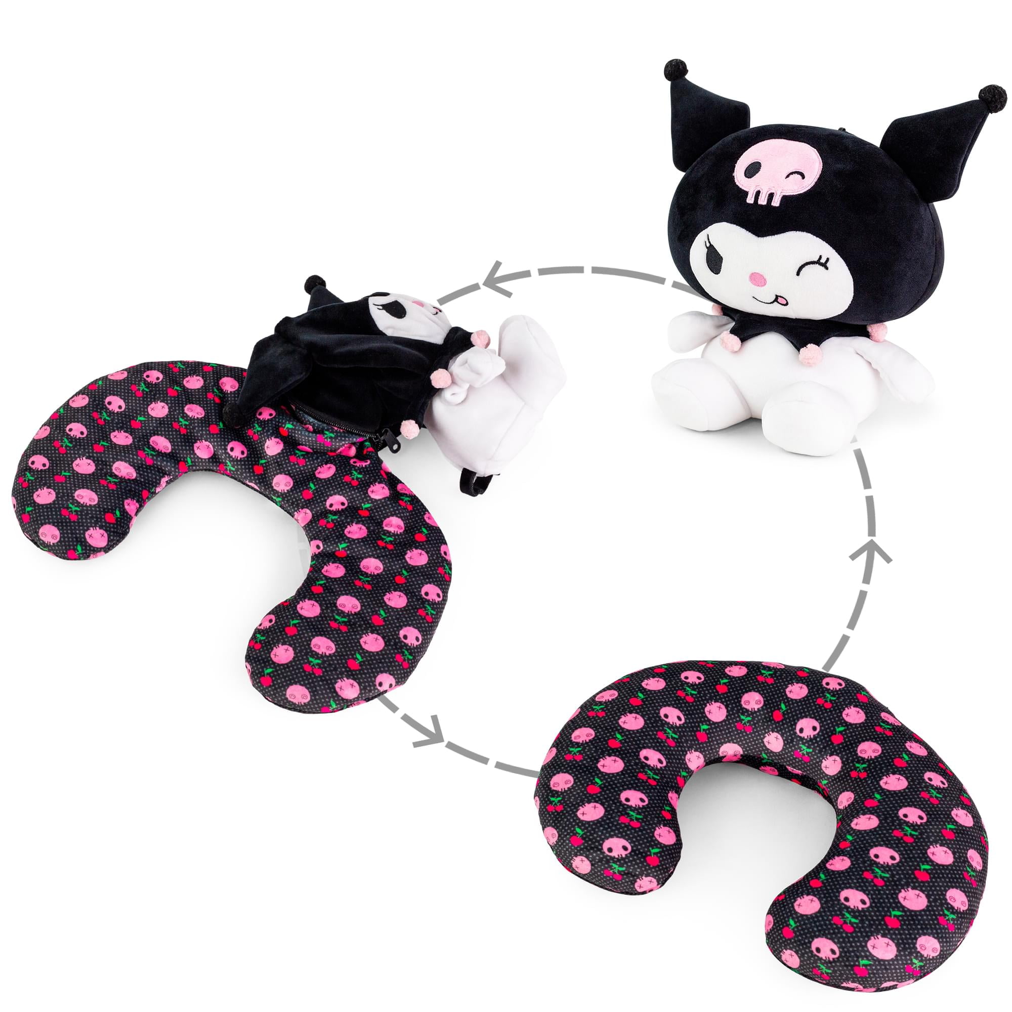 Sanrio Kuromi Reversible Neck Roll Pillow and Plush Toy - Walmart.com