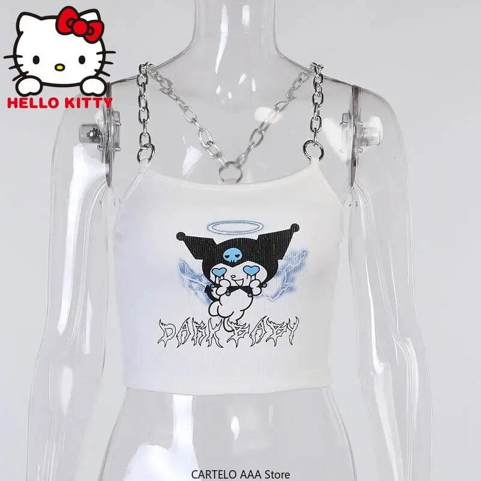 Sanrio Kuromi Sexy Tank Halter Crop Top Women Summer Slim Camis ...
