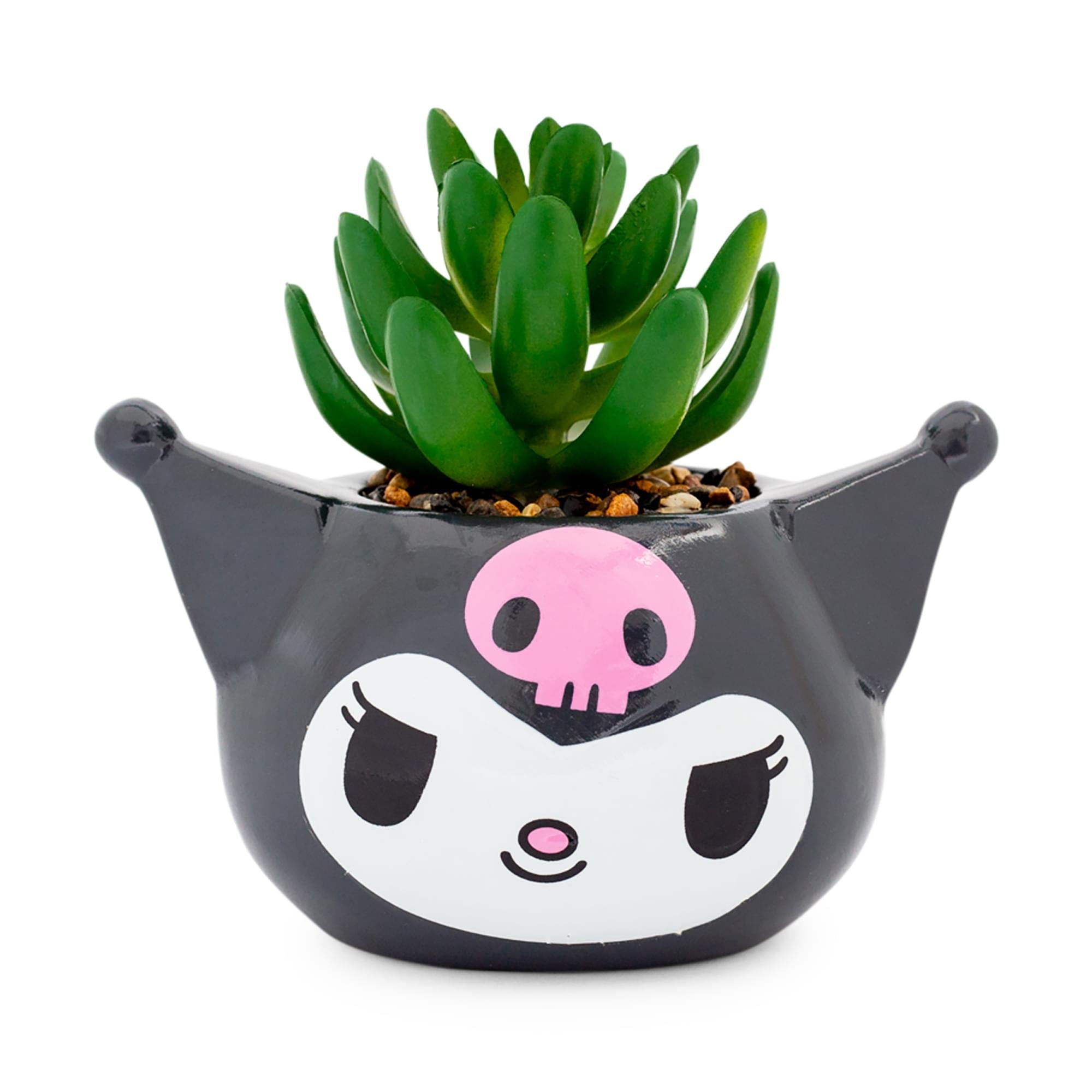 Sanrio Kuromi Smiling Head 3-Inch Ceramic Mini Planter With Artificial ...