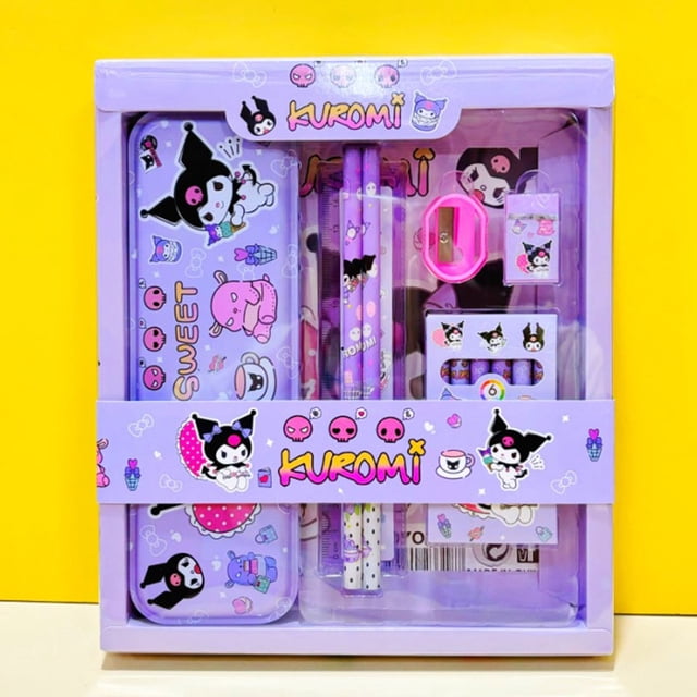 Sanrio Kuromi Stationery Set Cartoon Cinnamoroll My Melody Pencils ...