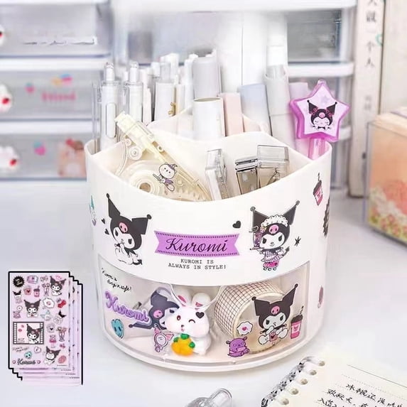 Sanrio Kuromi Storage Box My Melody Rotating Pen Holder Drawer ...