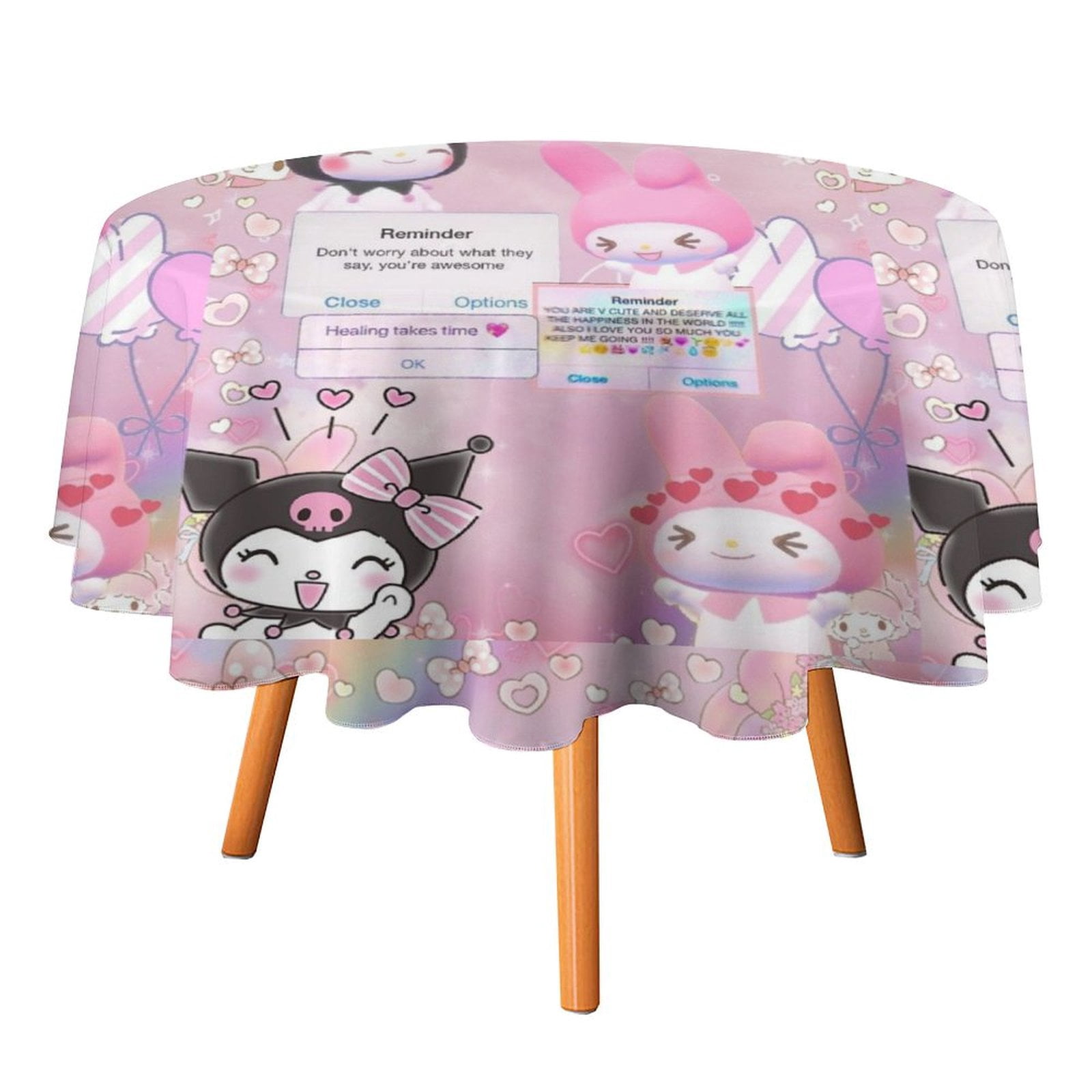 Sanrio Kuromi Table Cloth Round Tablecloth Polyester Table Circular ...