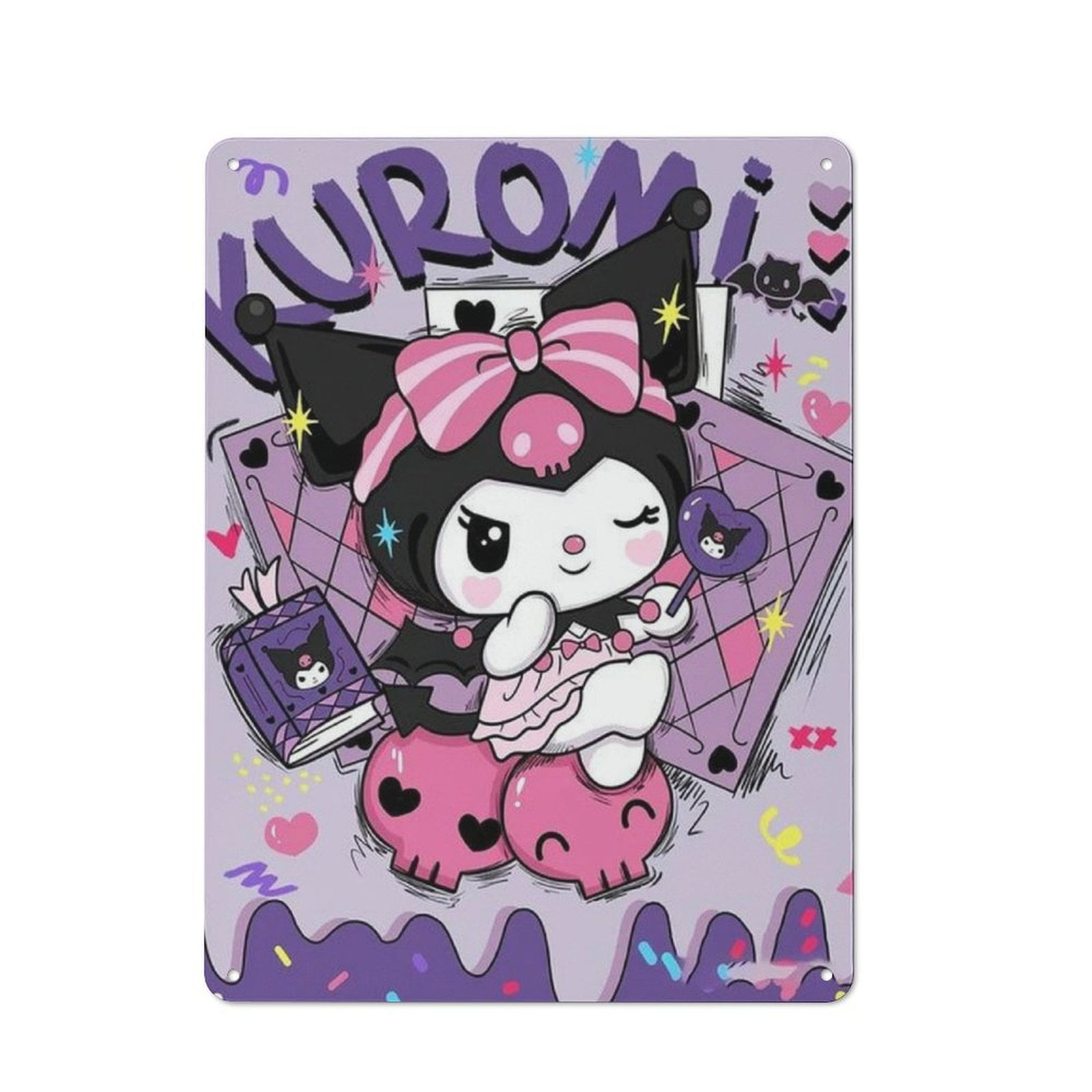 Sanrio Kuromi Vintage Comic Poster Tin Signs Wall Art Metal Tin Sign ...