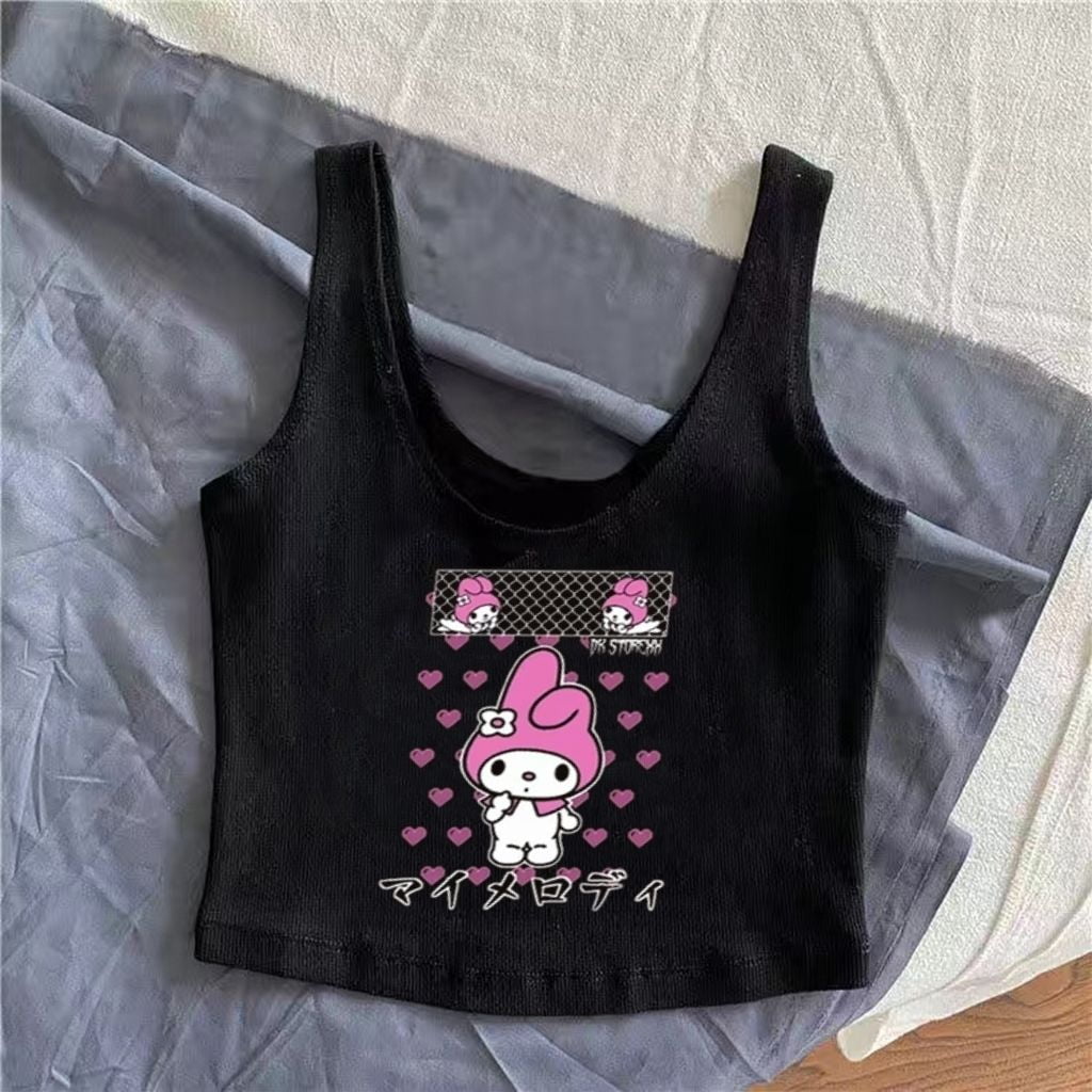 Sanrio Kuromi Women Tanks Top Summer Japanese Cartoon Y2K Short ...