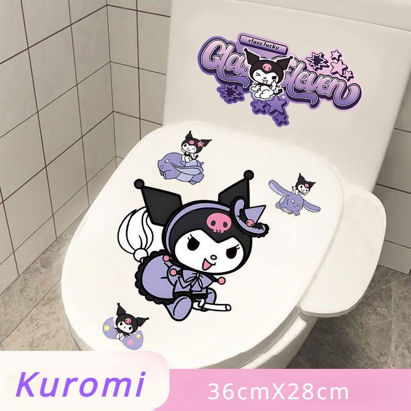 Sanrio Kuromi anime peripheral cartoons toilet stickers creative toilet ...
