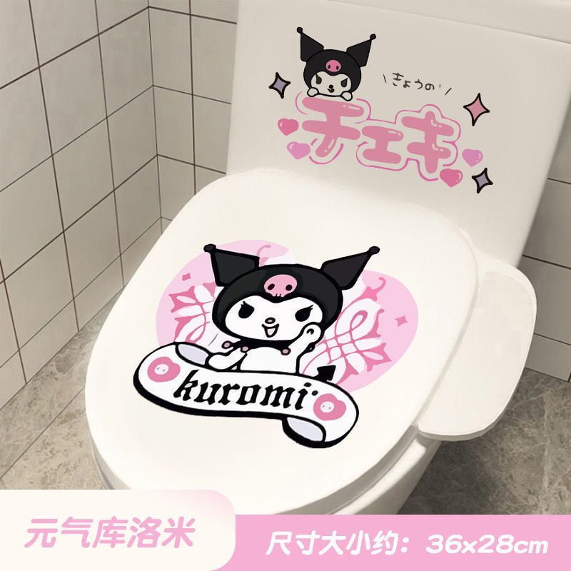Sanrio Kuromi anime peripheral cartoons toilet stickers creative toilet ...