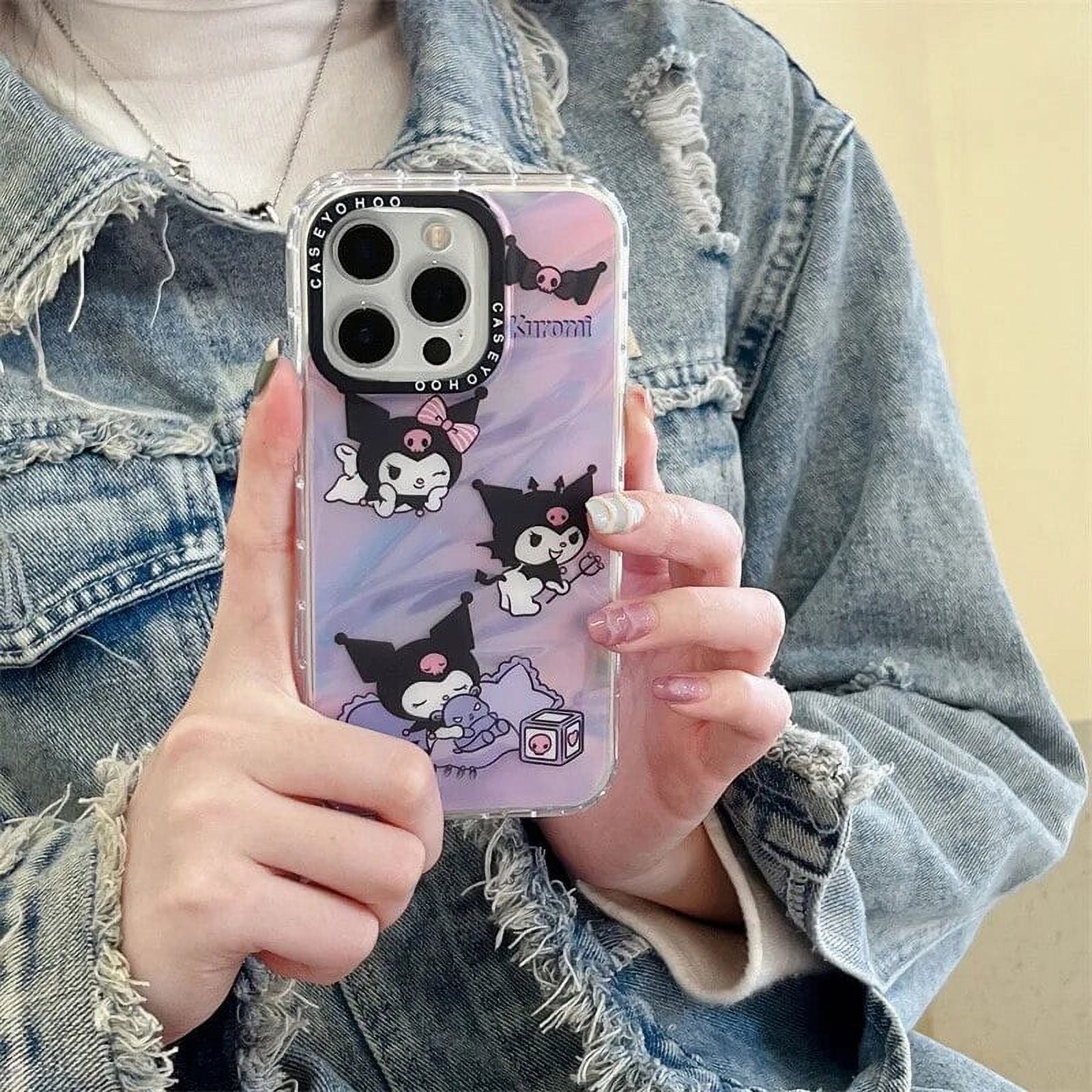 Sanrio Kuromi demon girls laser art cartoon Phone Case For iPhone 15 14 13 12 11 Pro Max 14 Plus ...