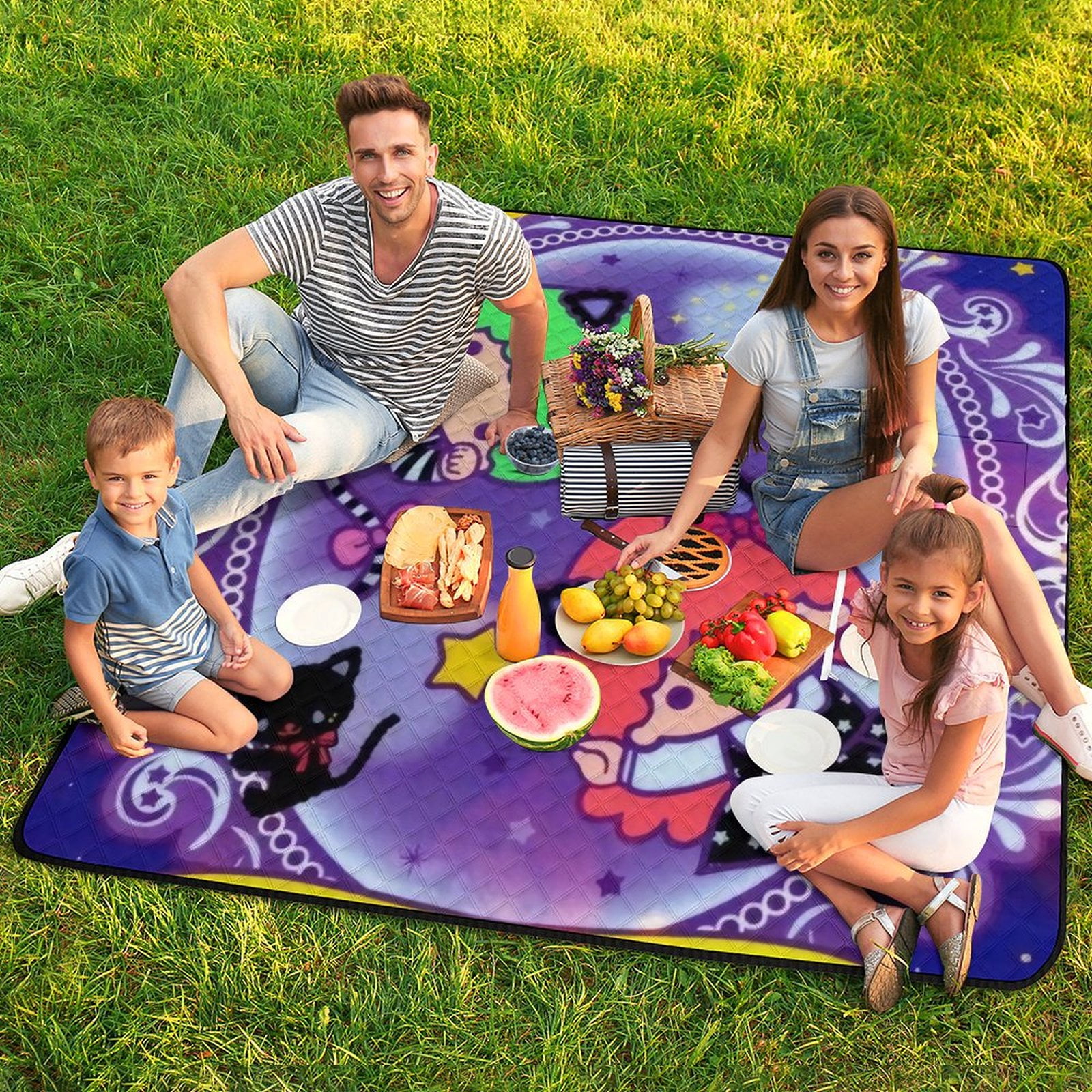 Sanrio-LittleTwinStars Picnic Blanket Outdoor Extra Large Picnic Mat 78 ...