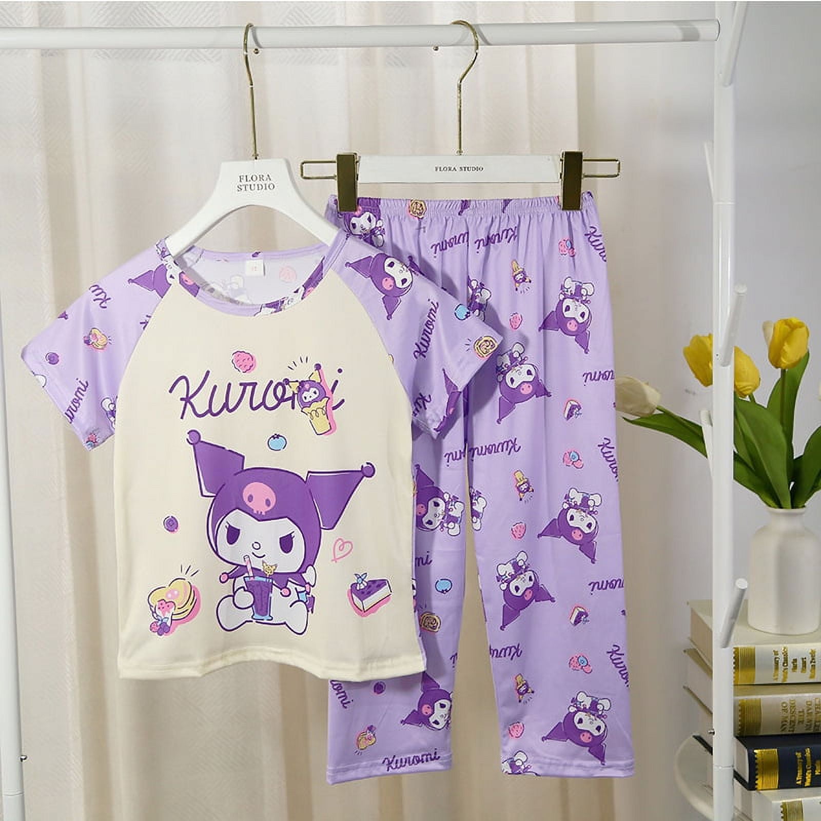Sanrio Melody Cinnamoroll Pajamas Girls Summer Short Sleeve Trousers ...