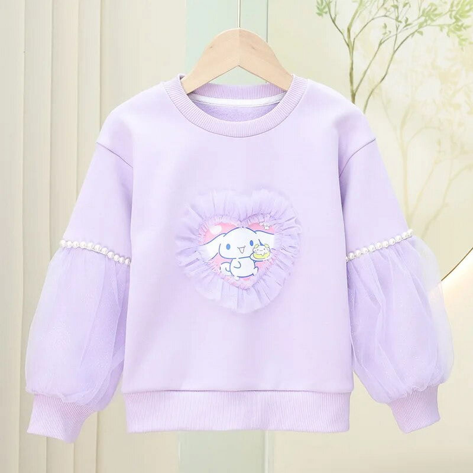 Sanrio Melody Kids Clothing Pullover Tops Girl Kuromi Long Sleeved T ...