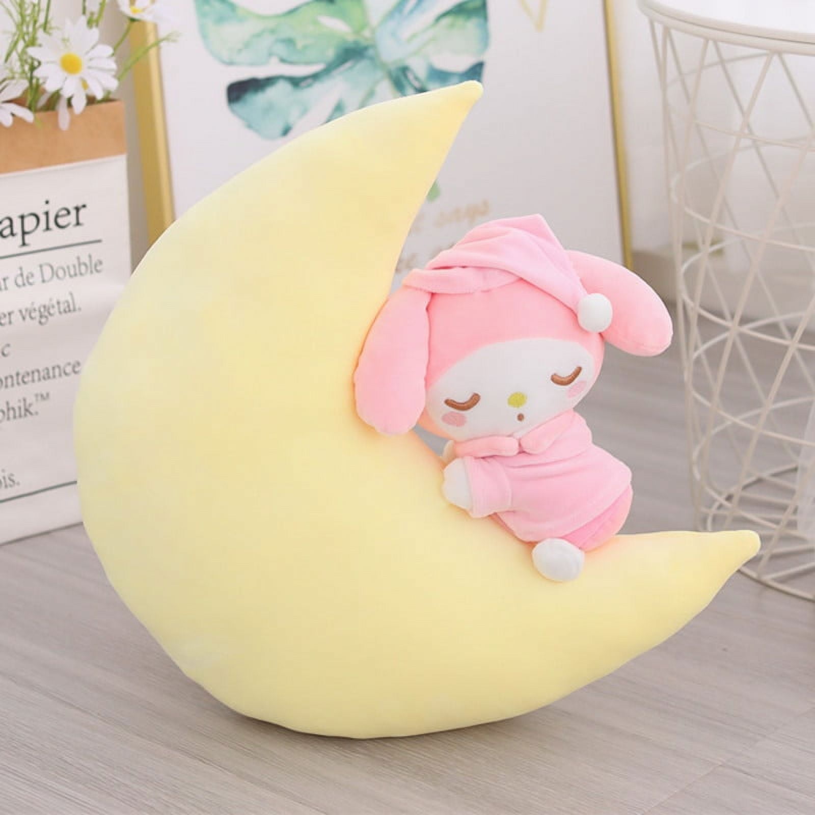 Sanrio Moon Sleeping Pillow Hello Kitty Mymelody Cinnamoroll Kuromi Little Demon Plush Stuffed