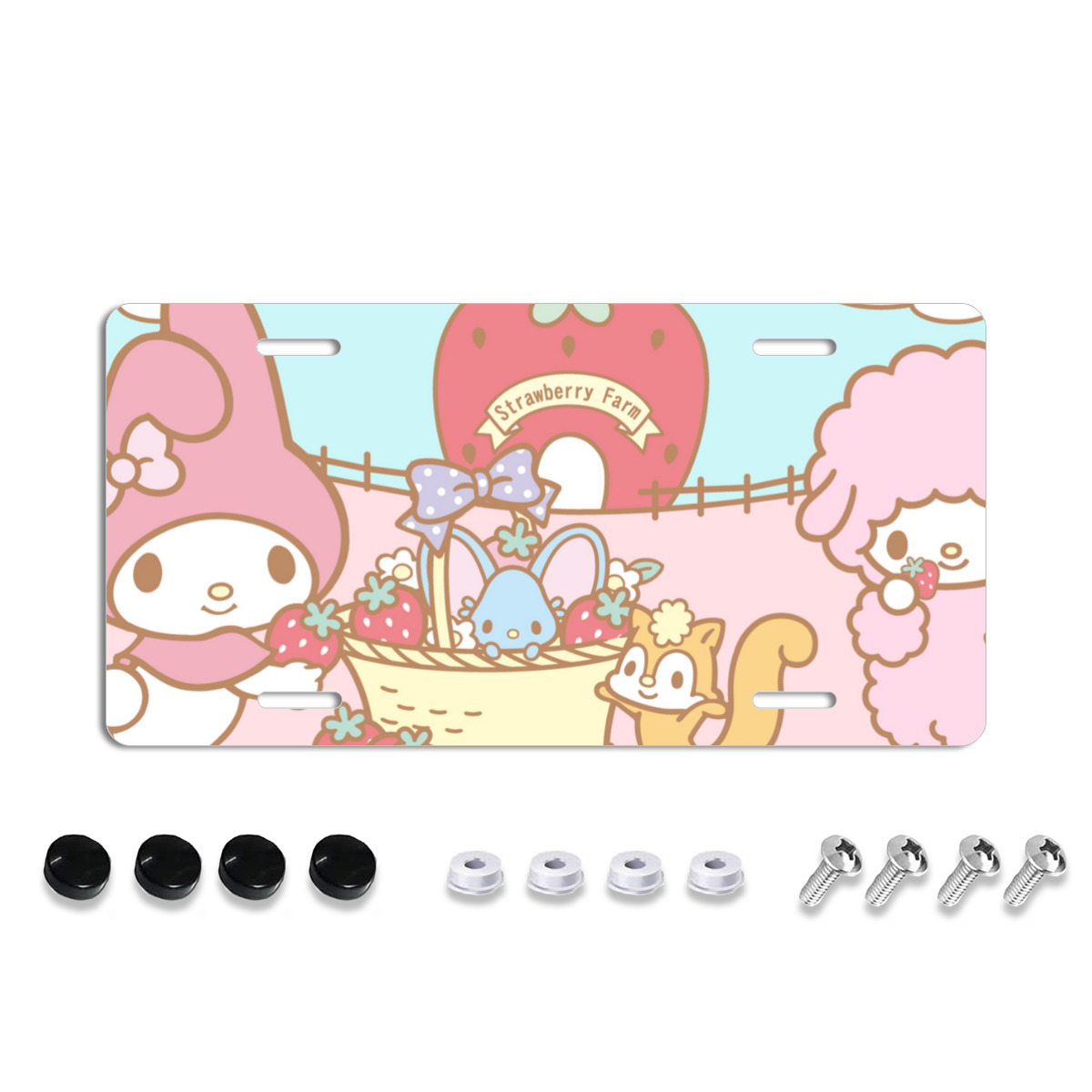 Sanrio My Melody Cartoon License Plate Cover Personalized Car License ...
