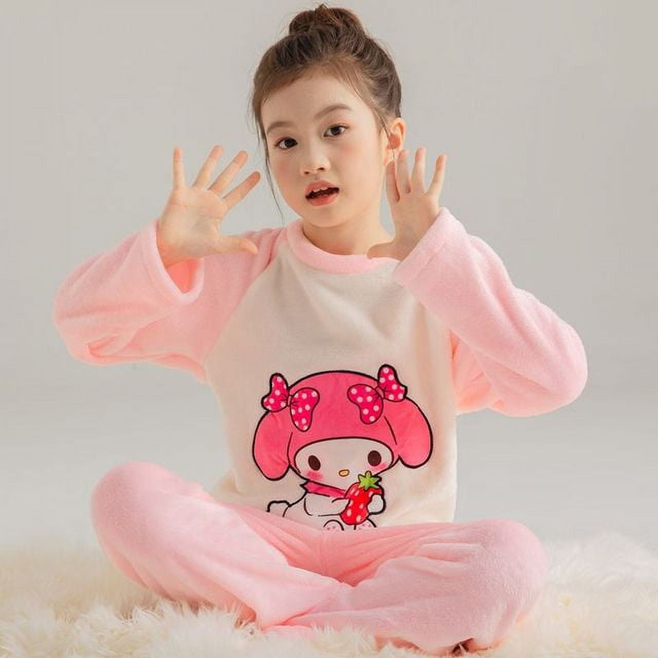 Sanrio My Melody Coral Fleece Pajamas Suit Anime Figure Kuromi