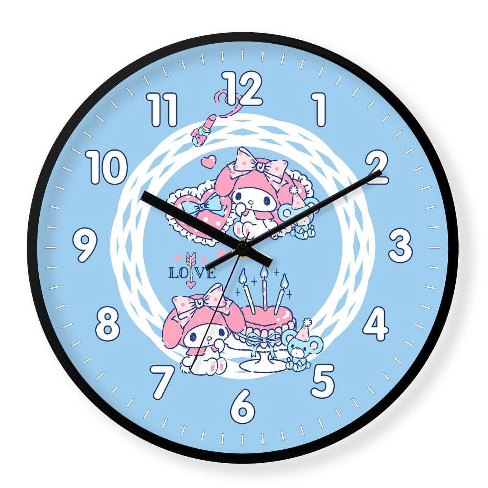 Sanrio My Melody Hello Kitty Cartoon Creative Anime Wall Clock Kawaii ...