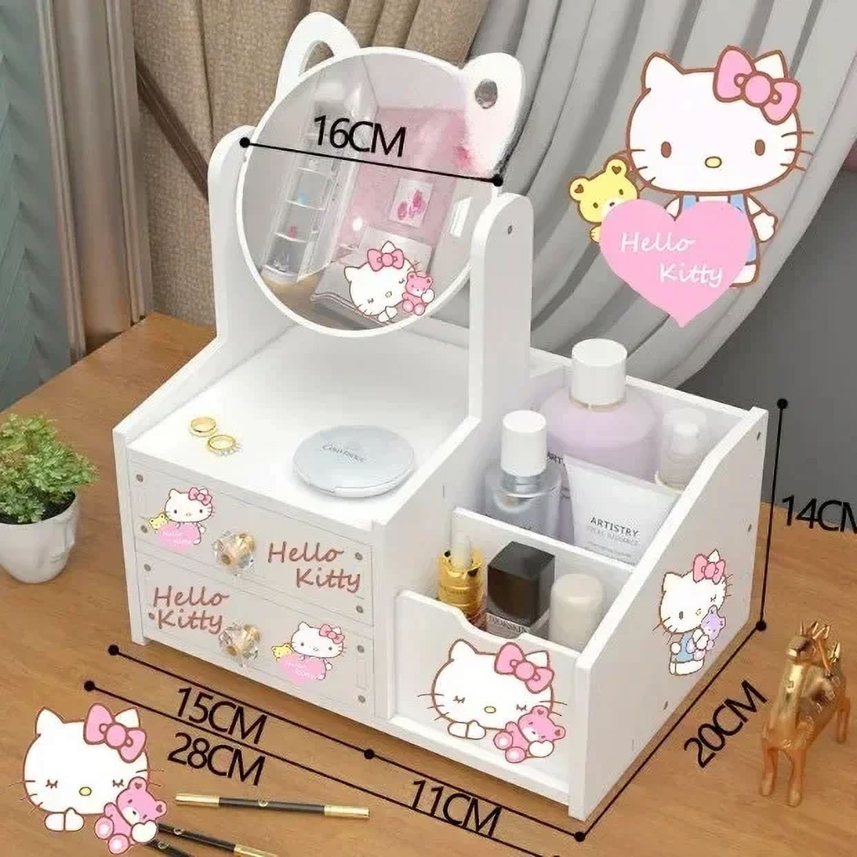 Sanrio My Melody Hello Kitty Jewelry Box with Cosmetic Mirror Desktop ...
