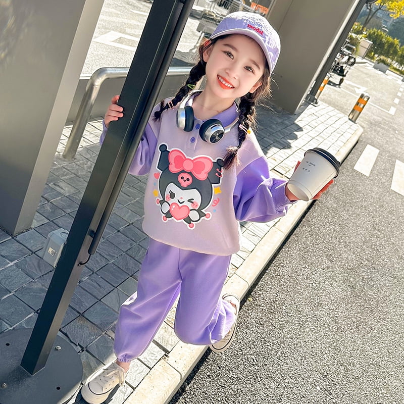 Sanrio My Melody Kuromi Kawaii 2 Piece Set Cute Anime Cartoon Fashion ...