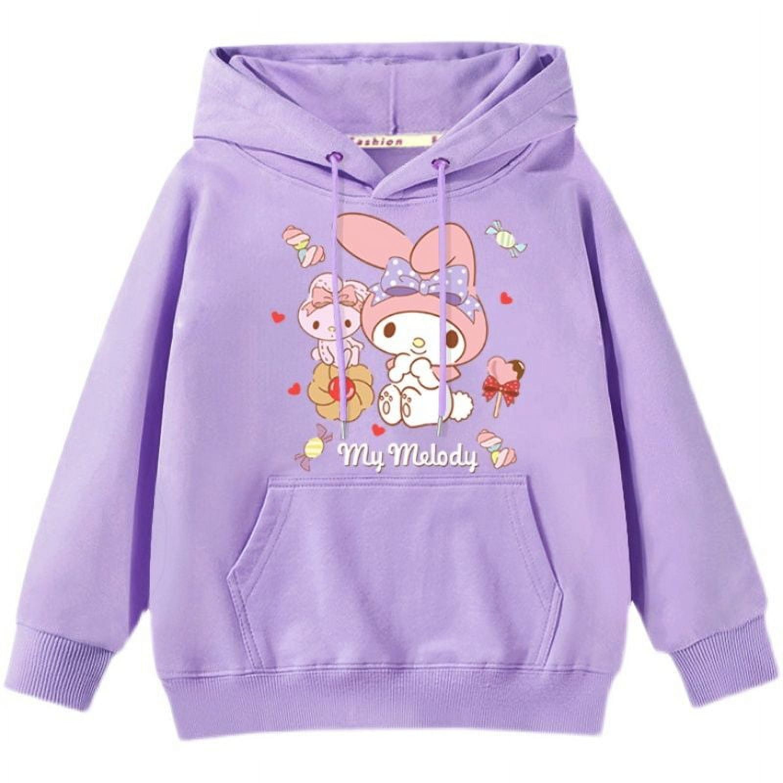 Sanrio My Melody Kuromi Kawaii Parent-child Outfit Hooded Sweater Plus ...