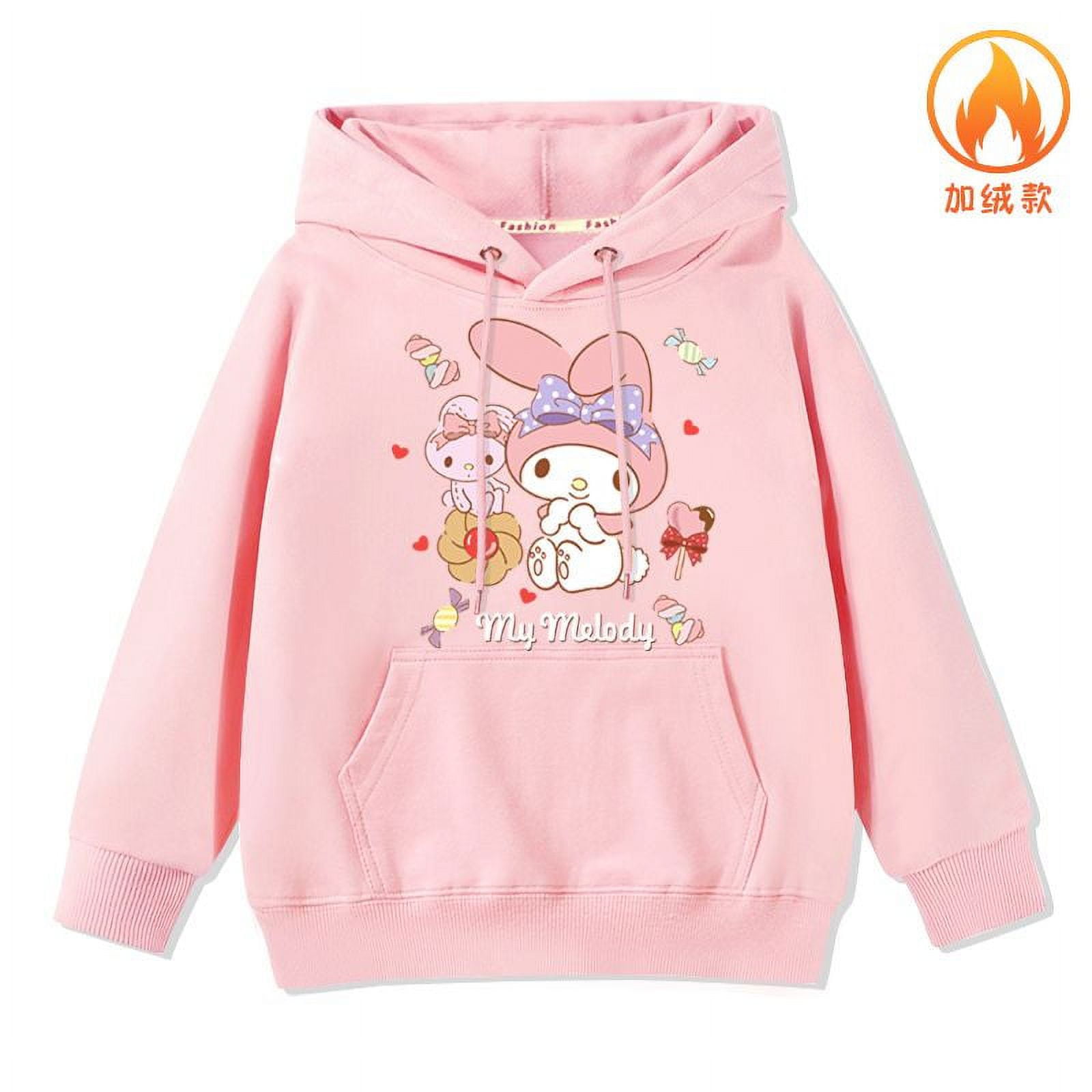 Sanrio My Melody Kuromi Kawaii Parent-child Outfit Hooded Sweater Plus ...