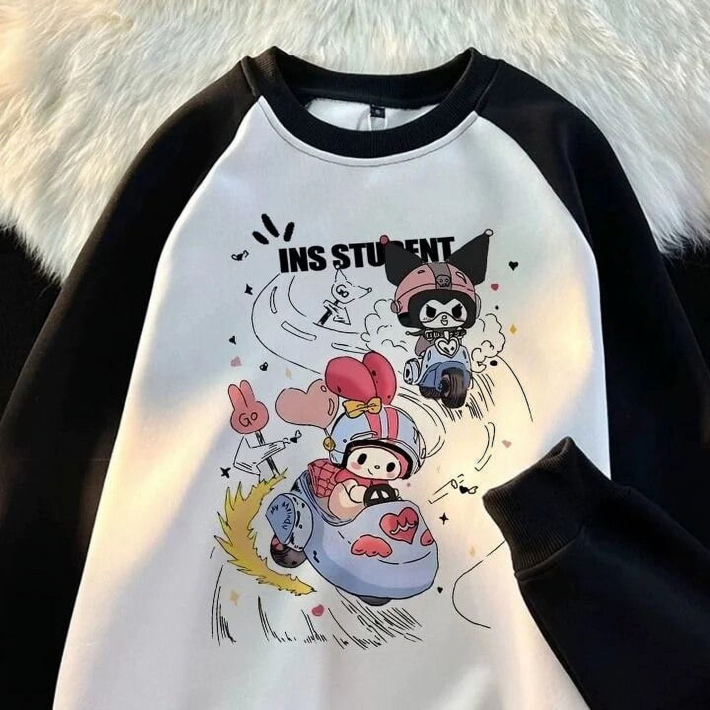 Sanrio My Melody Kuromi New In Graphic Long Sleeve Shirt Women Campus ...
