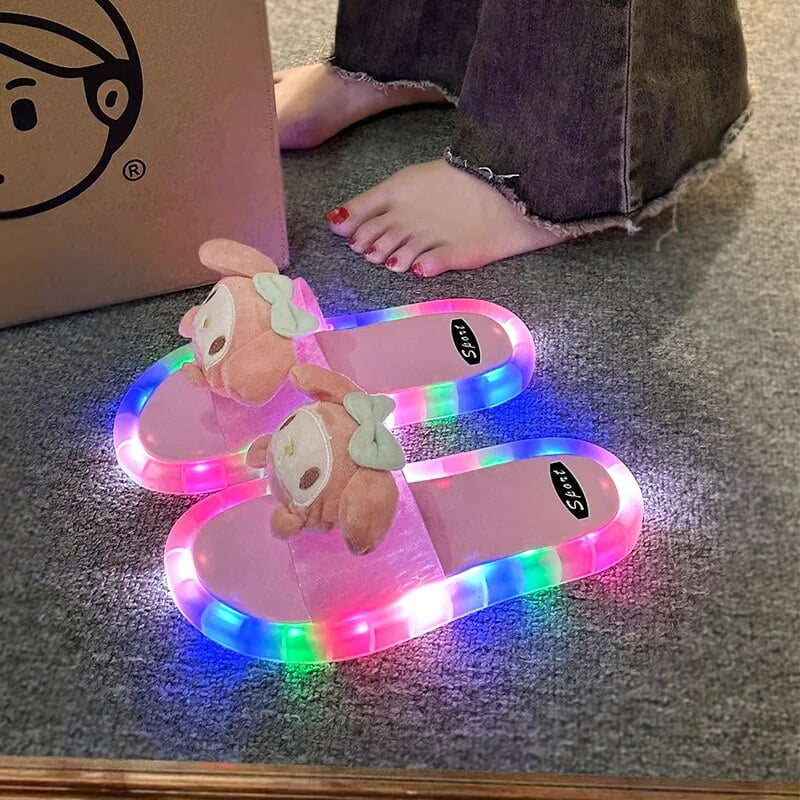 Sanrio My Melody LED Light-emitting Slippers Pompompurin Kawaii Cartoon ...