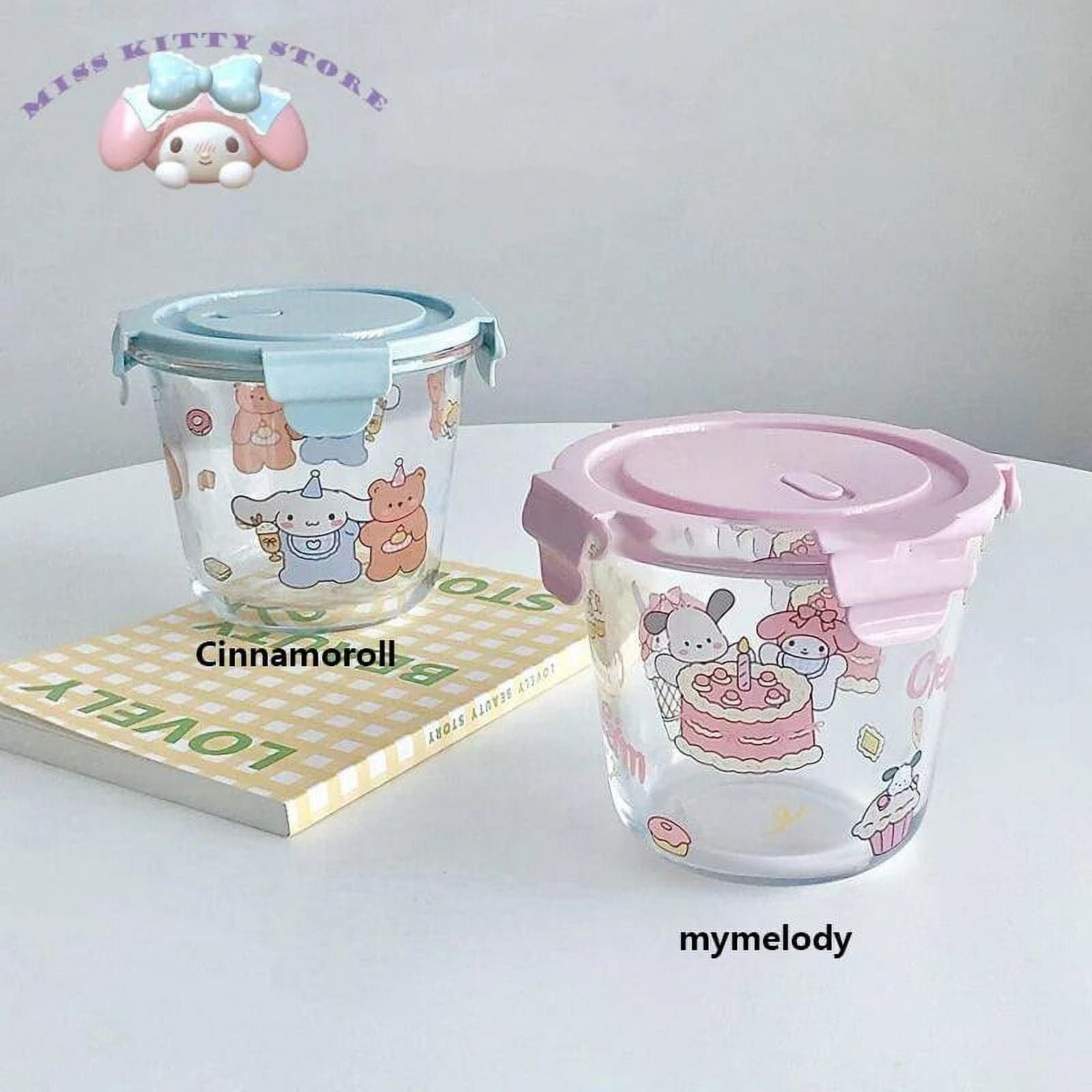 Sanrio Mymelody Cinnamoroll Breakfast Oatmeal Pink Glass Bowl Lunch Box ...