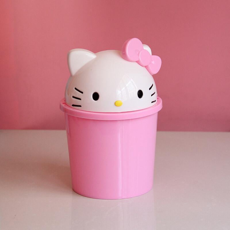 Sanrio New Anime Hello Kitty Dustbin Trash Can Rubbish Bin Garbage ...
