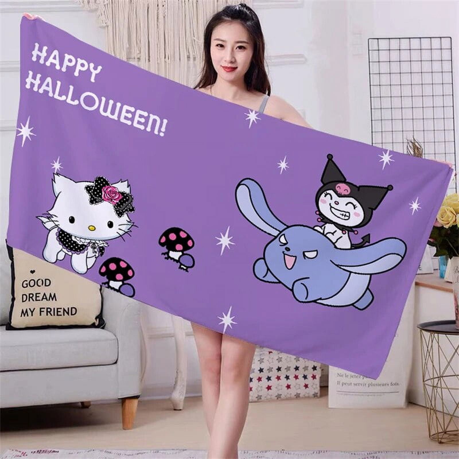 Sanrio New Cartoon Kuromi Hello Kitty My Melody Cute Beach Towel ...