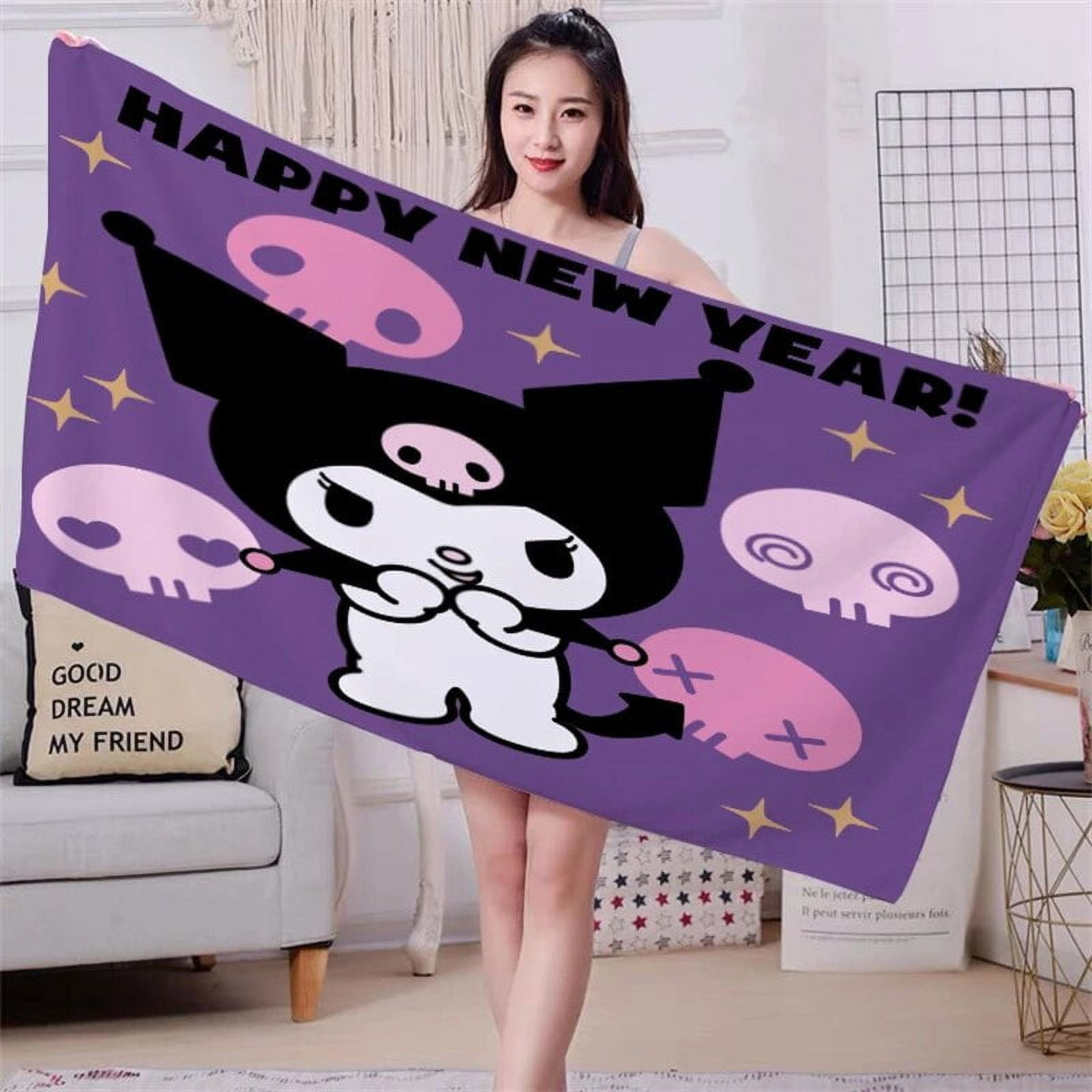 Sanrio New Cartoon Kuromi Hello Kitty My Melody Cute Beach Towel ...