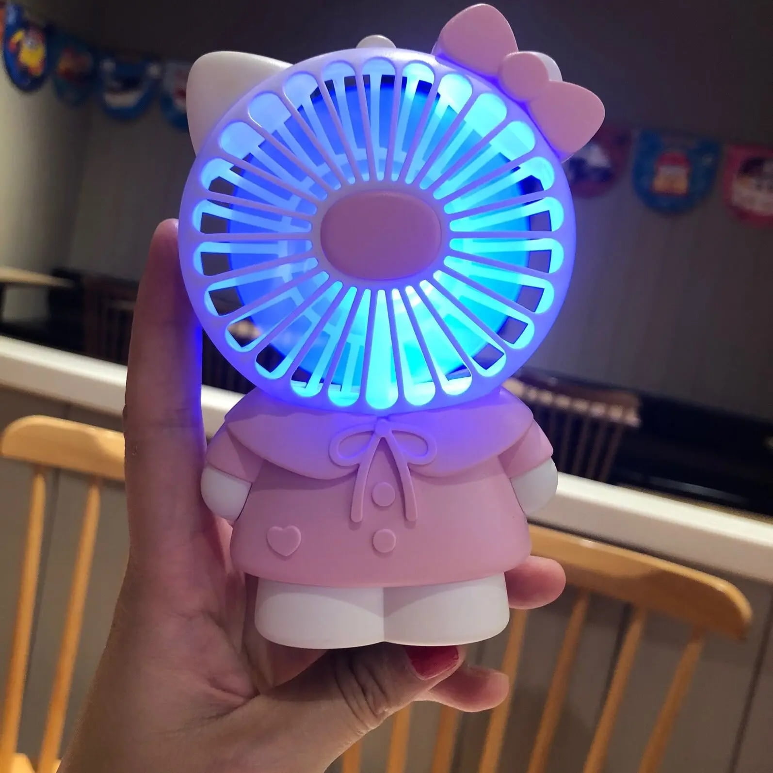 Sanrio Night Light Fan Hello Kitty Cute Animal Modeling Mini Luminous ...