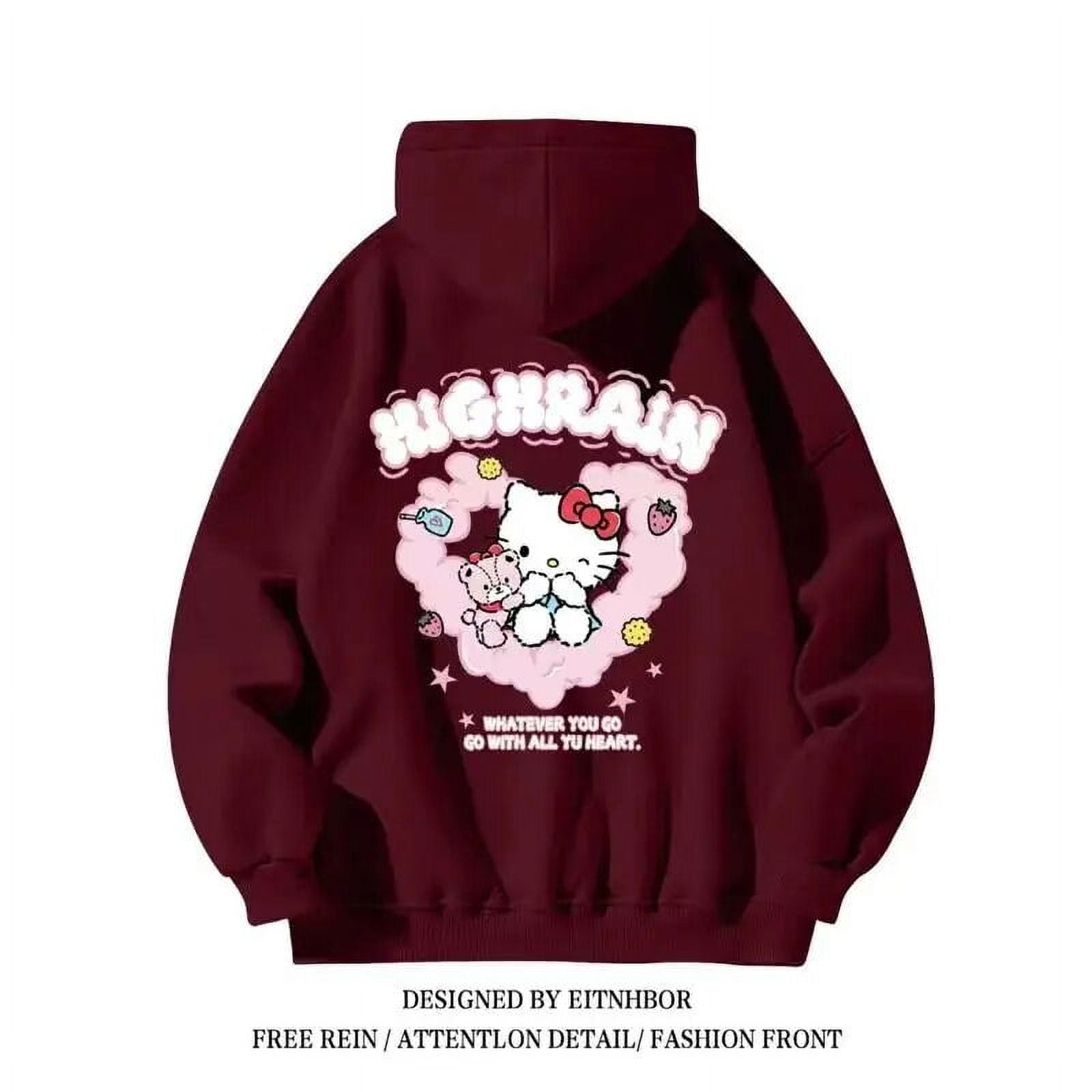 Sanrio Original Cartoon Hello Kitty Hoodie Preppy Style Couple ...
