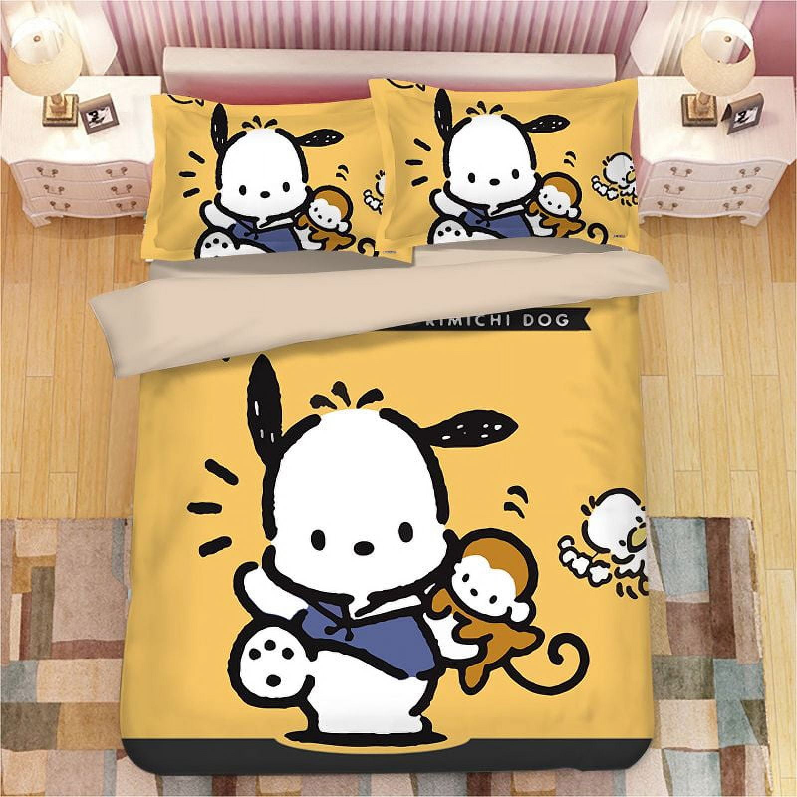 Sanrio Pachacco Cartoon Print Bed Four-piece Set Cute Pompompurin Bed ...