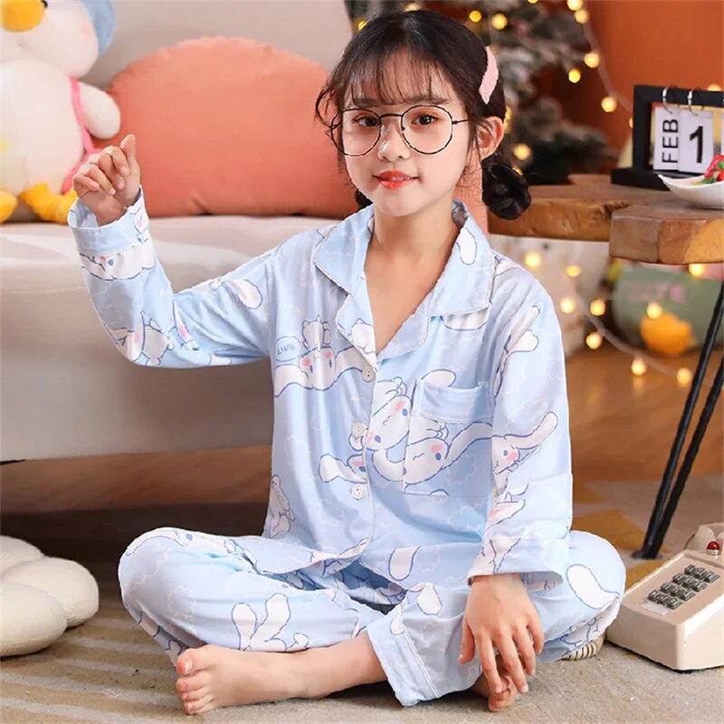Sanrio Pajamas Cinnamoroll Hello Kitty Cartoon Student Long Sleeved ...