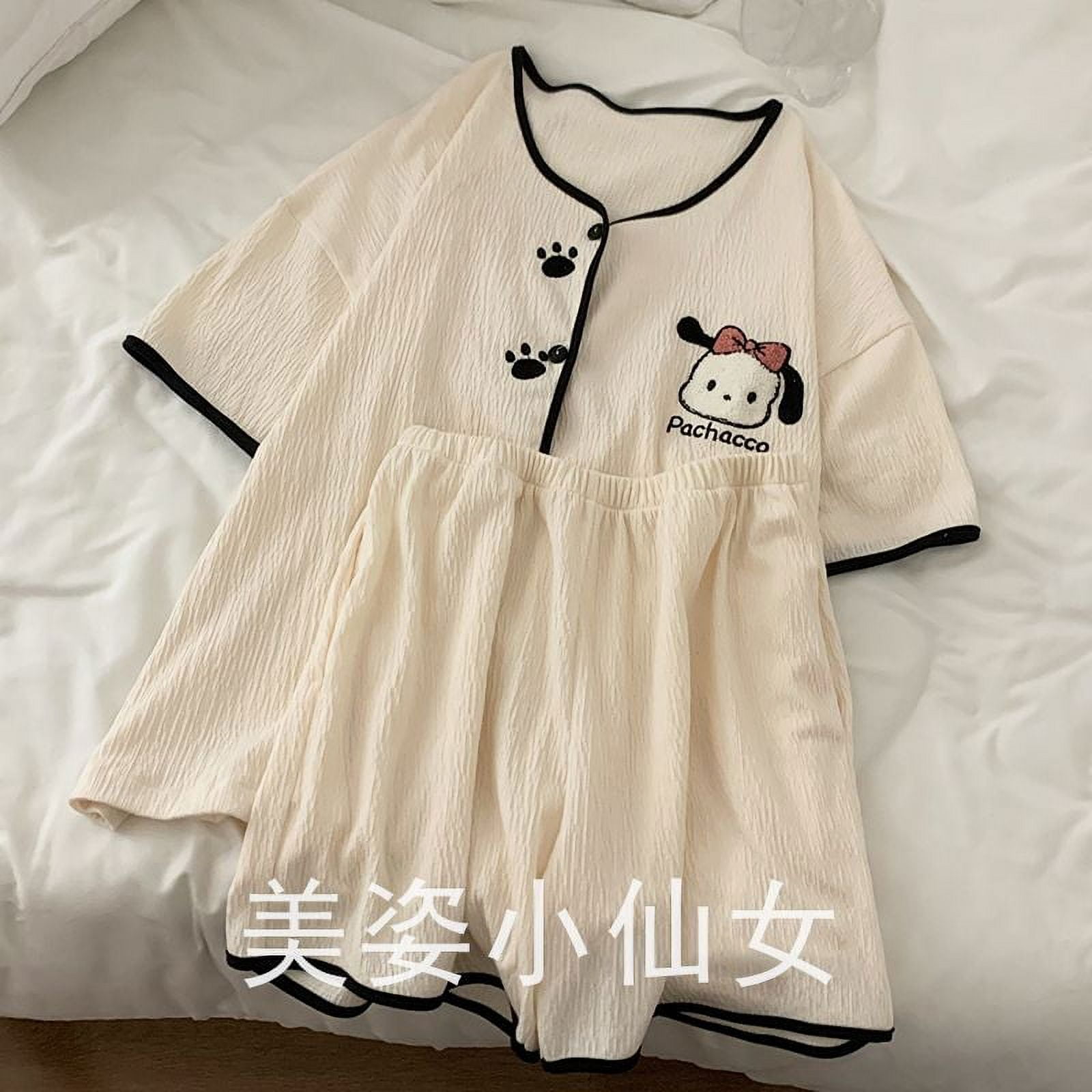 Sanrio Pajamas Sets Hello Kitty Kuromi Pachacco Kawaii Gils Cute ...