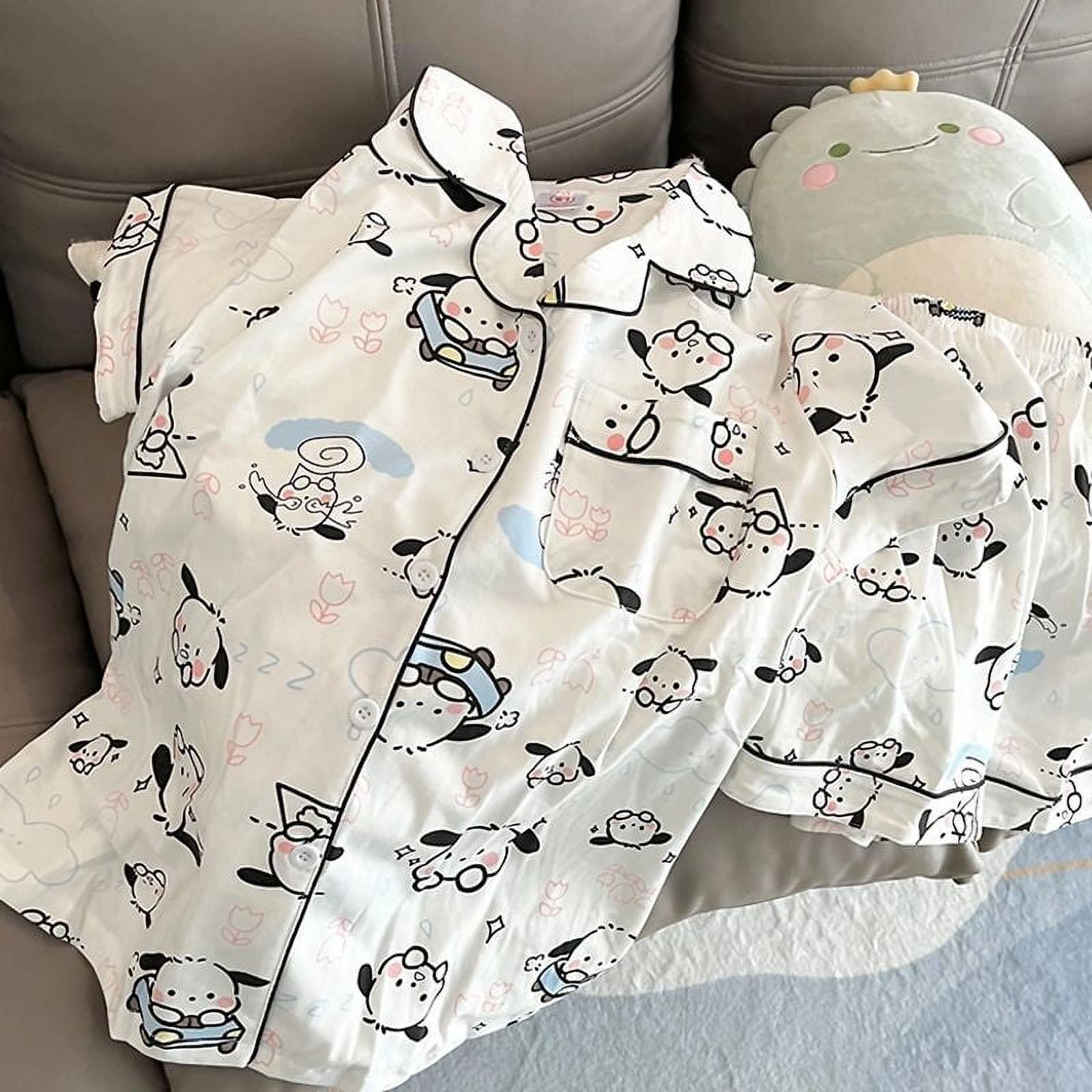 Sanrio Pajamas Sets Hello Kitty Kuromi Pachacco Kawaii Gils Cute ...
