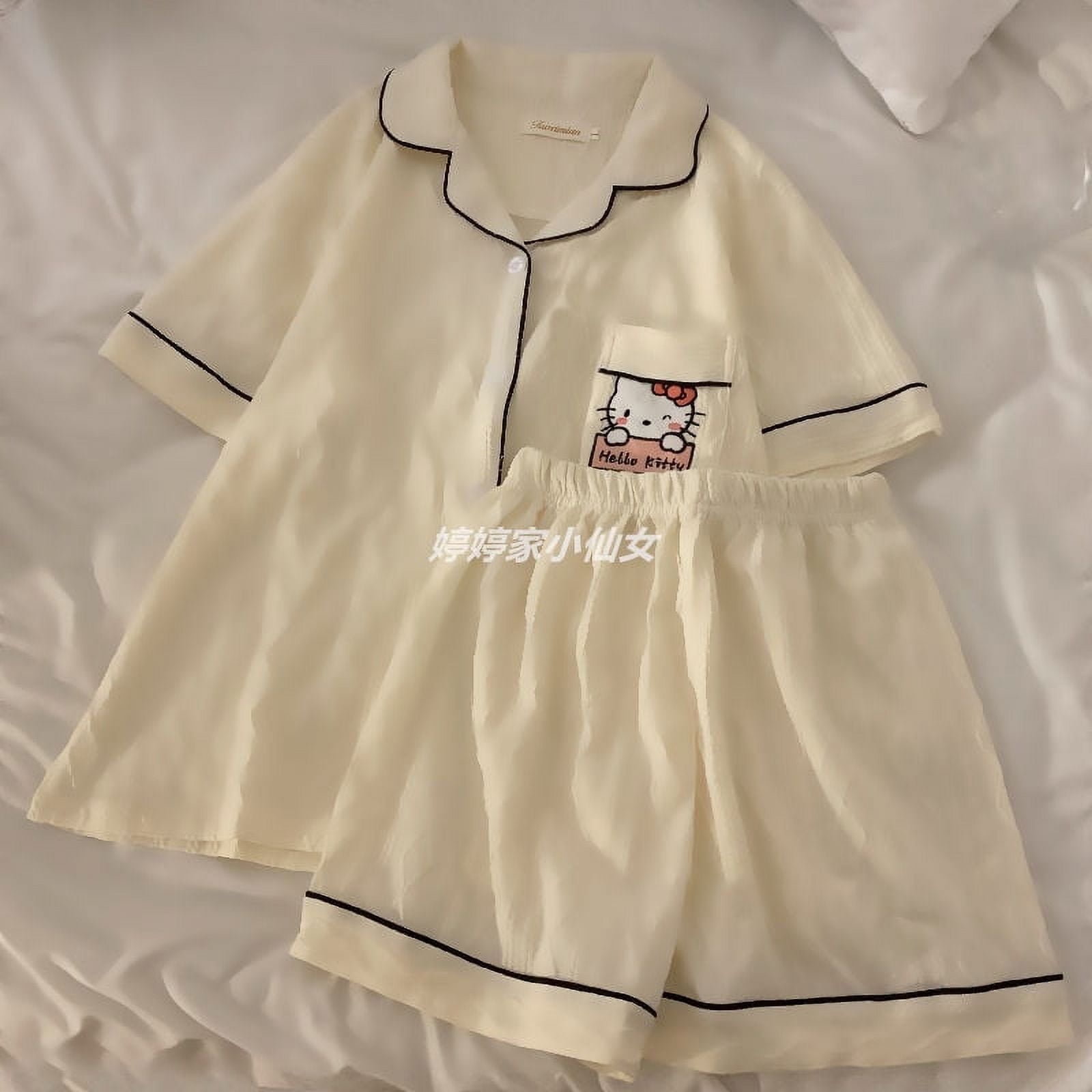 Sanrio Pajamas Sets Hello Kitty Kuromi Pachacco Kawaii Gils Cute ...