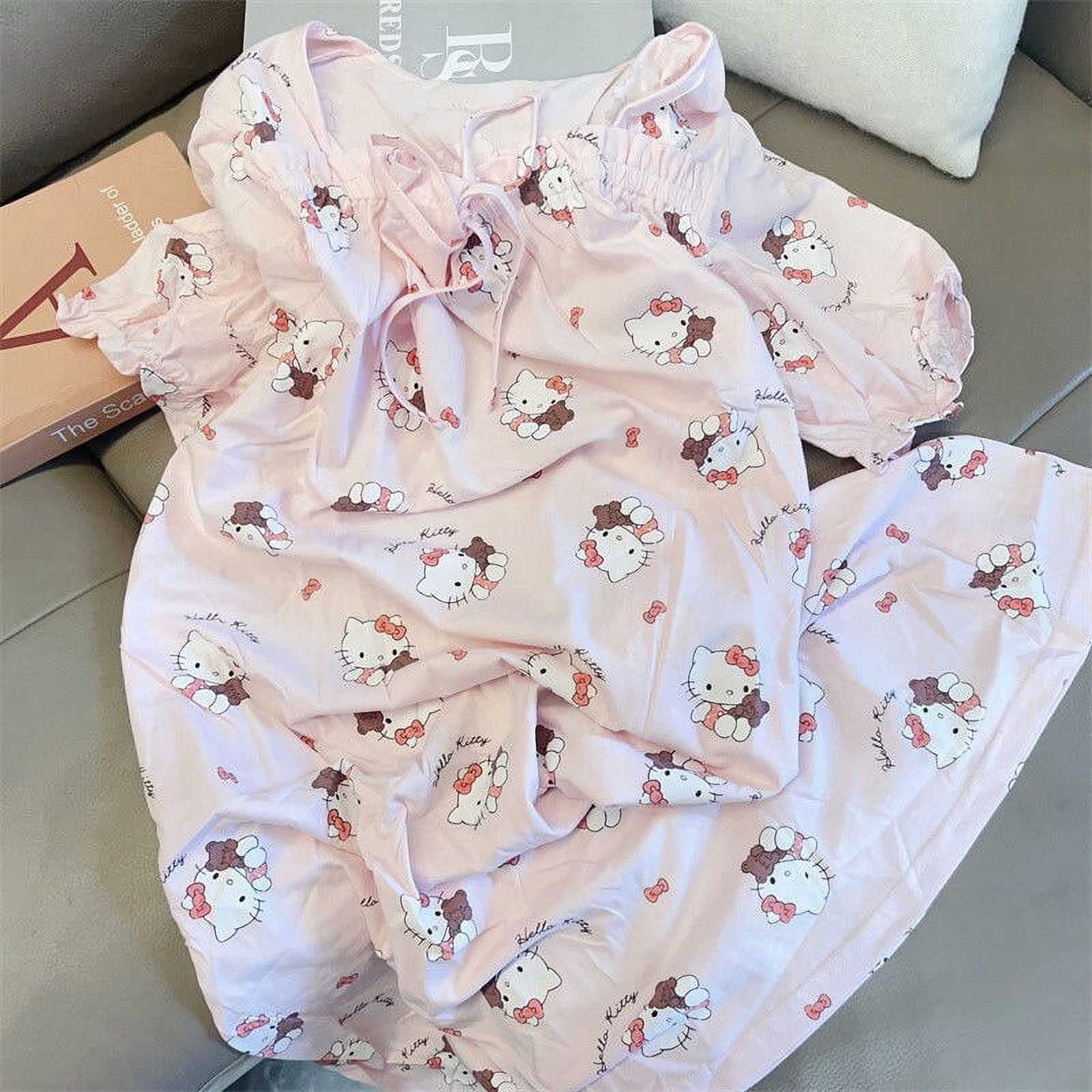 Sanrio Pajamas Sets Hello Kitty Kuromi Pachacco Kawaii Gils Cute ...